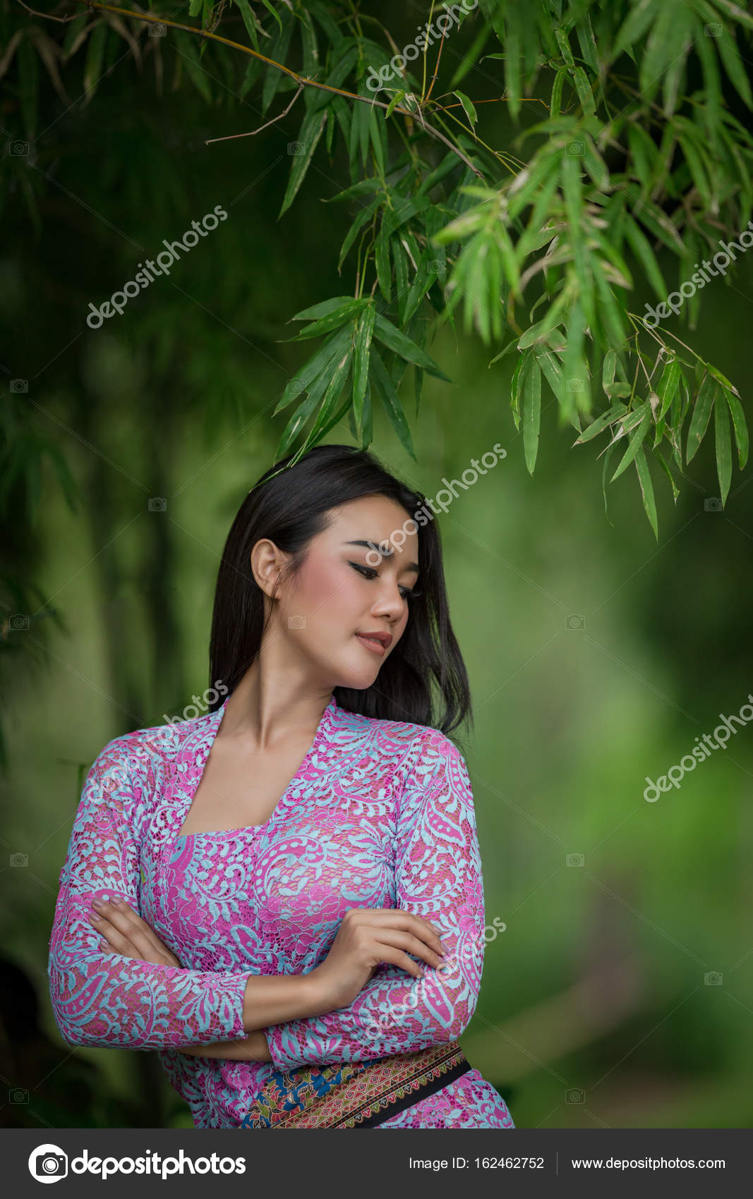 Asian young women beautiful portrait wearing in Indonesia Stock Photo ...