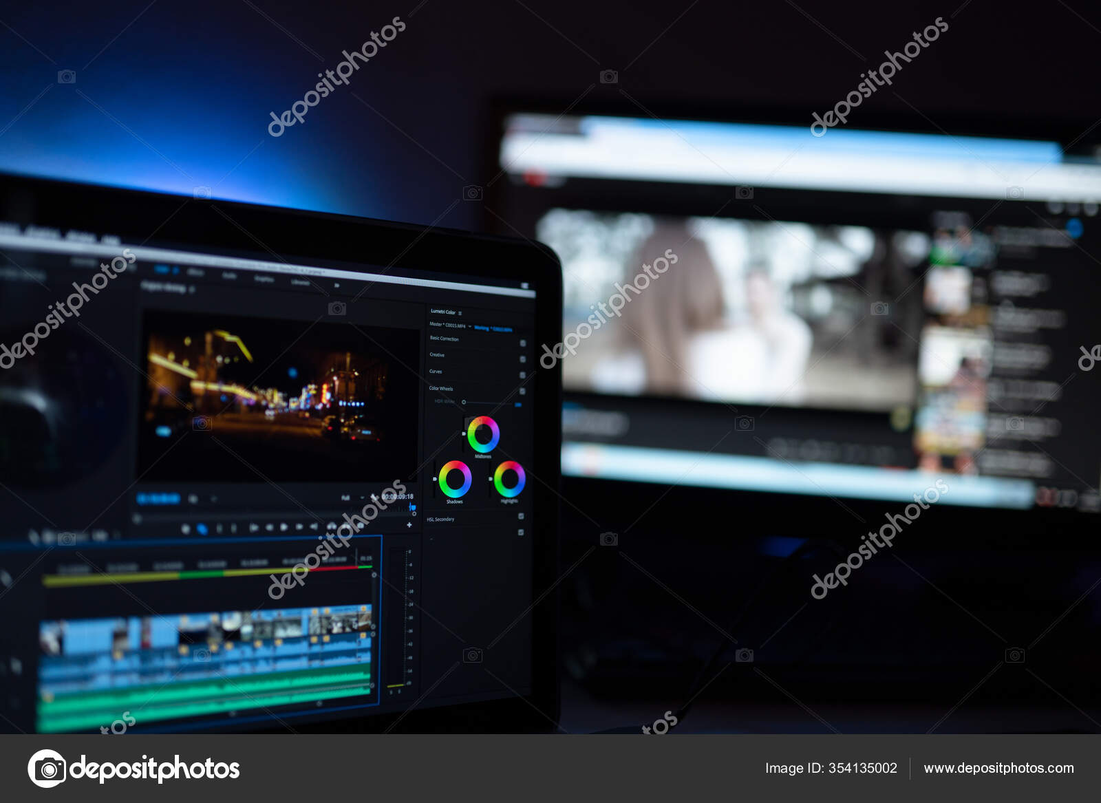 Editor Display Video Editing Color Grading Upload Content Social Media ...