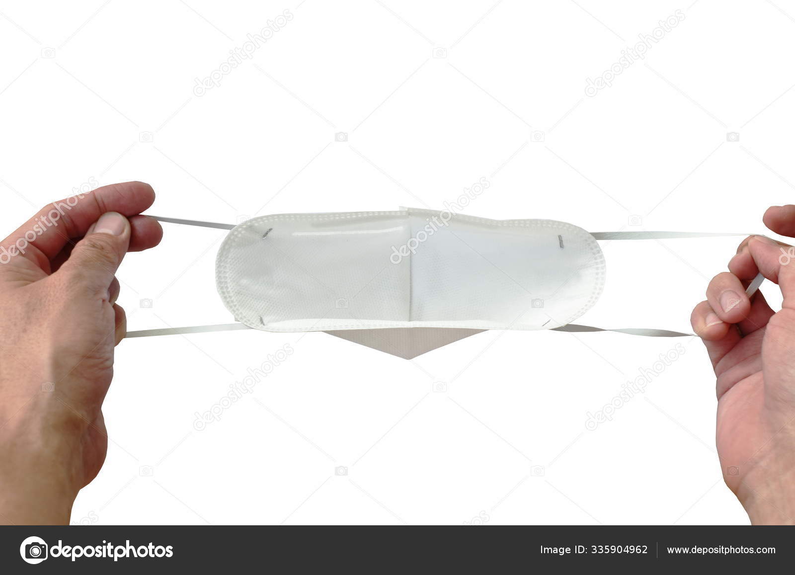 Hand Pulling String Hygienic Mask Protection Nose Mouth White ...