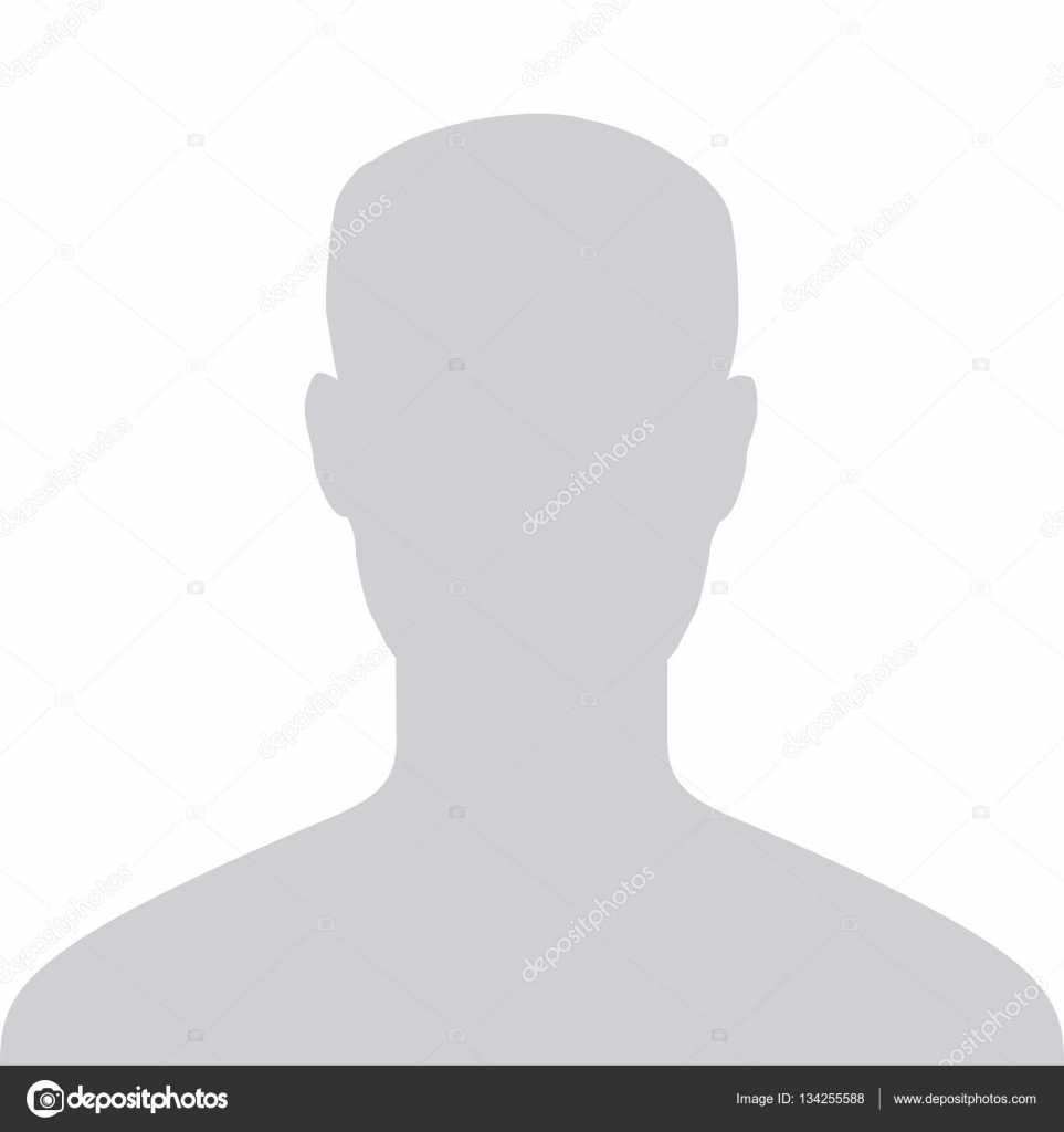 Empty Photo Of Male Profile. Gray Person Picture Isolated On White ...