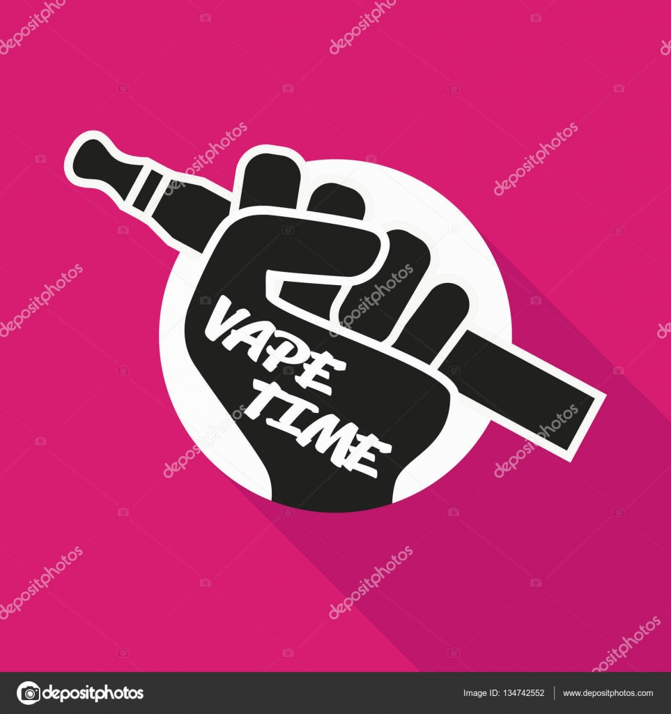 Vape Icon. Hand Holding E-cigarette. Vaping Symbol On Bright Background ...