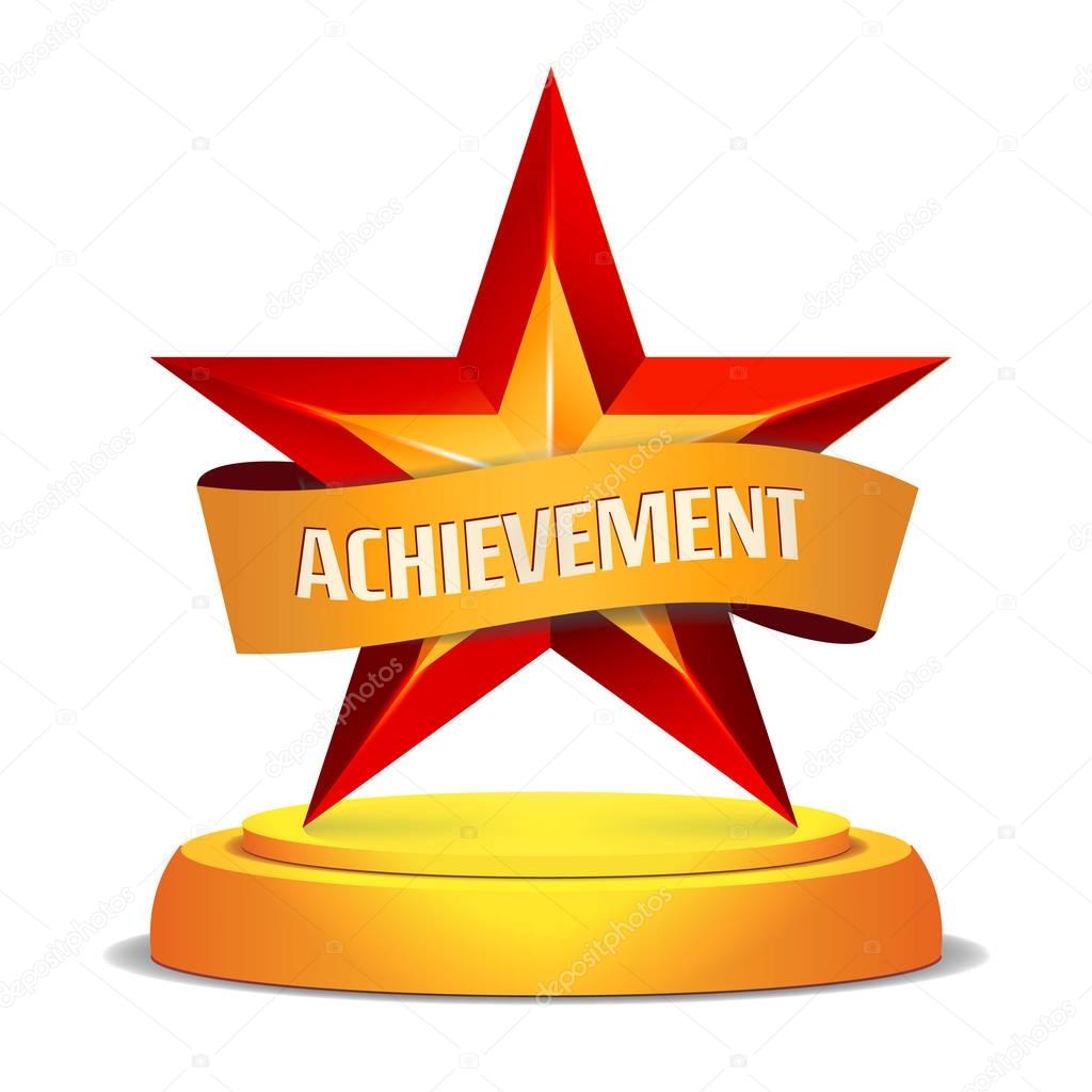 Gold Star Award. Shiny Vector Illustration. Modern Trophy, Challenge ...