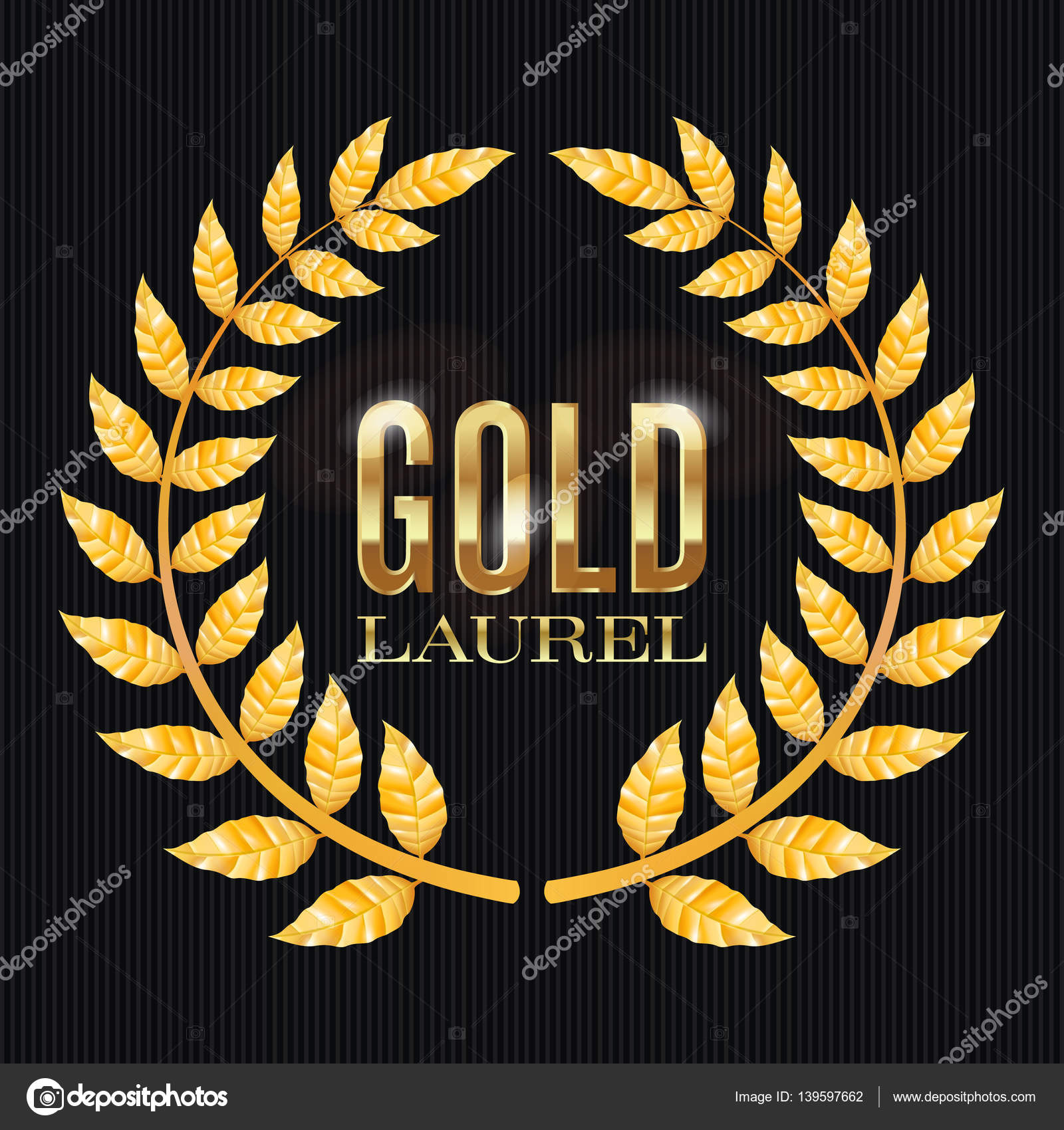 Gold Laurel Vector. Shine Wreath Award Design Stock Vector by ...