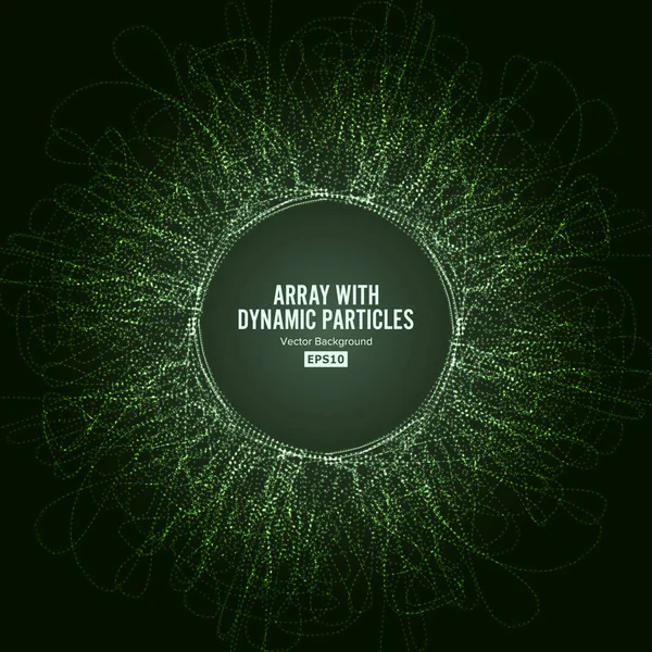 Array Vector With Splash Emitted Particles. Connection Round Structure. Visualization Abstract ...