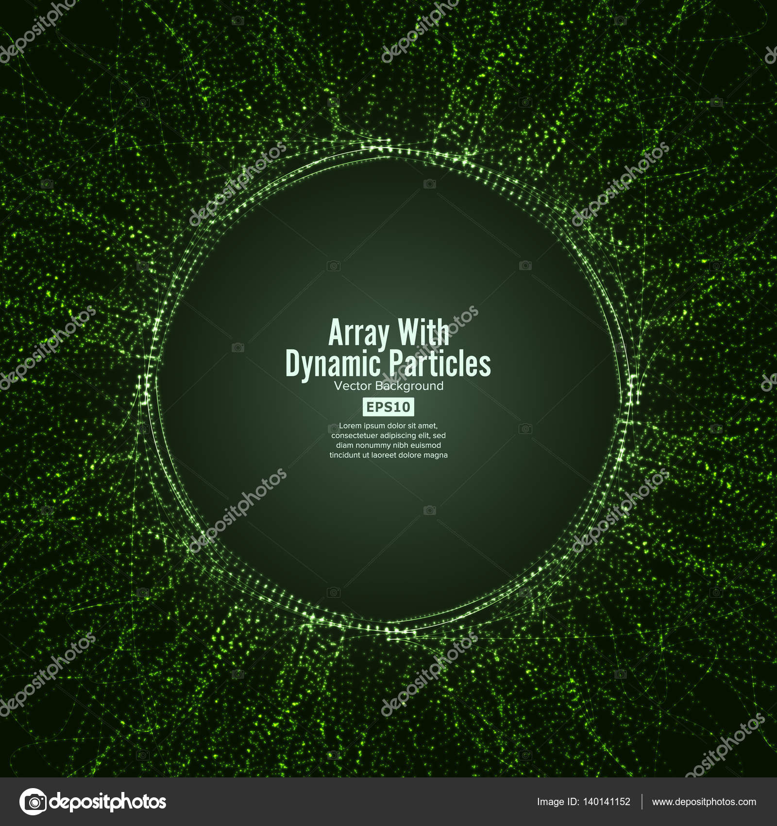 Array Vector With Splash Emitted Particles. Connection Round Structure ...