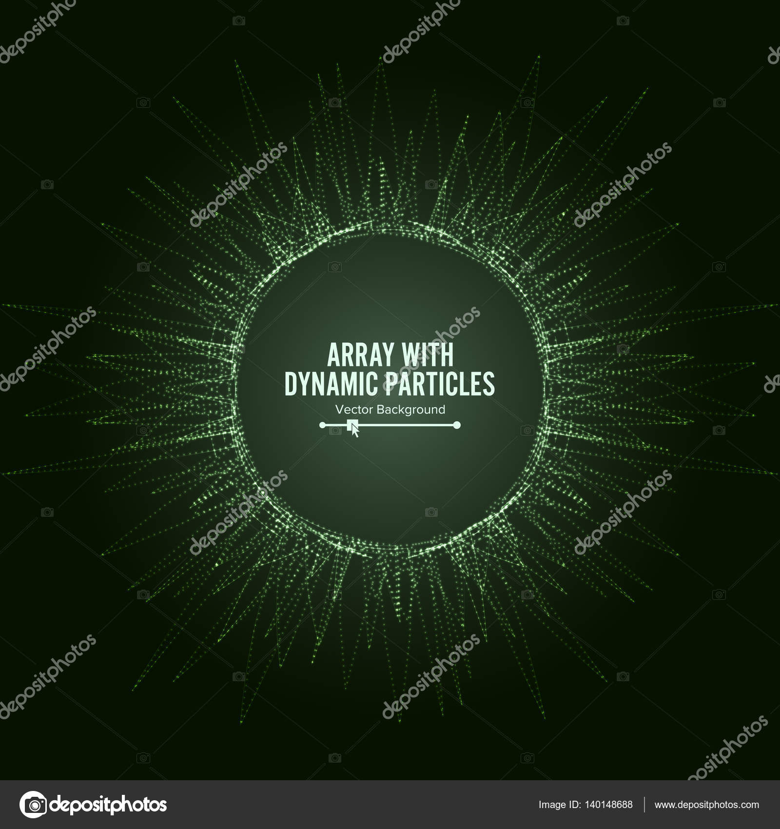 Array Vector With Dynamic Particles. Round Dots And Lines. Graphic Abstract Background Lighting ...