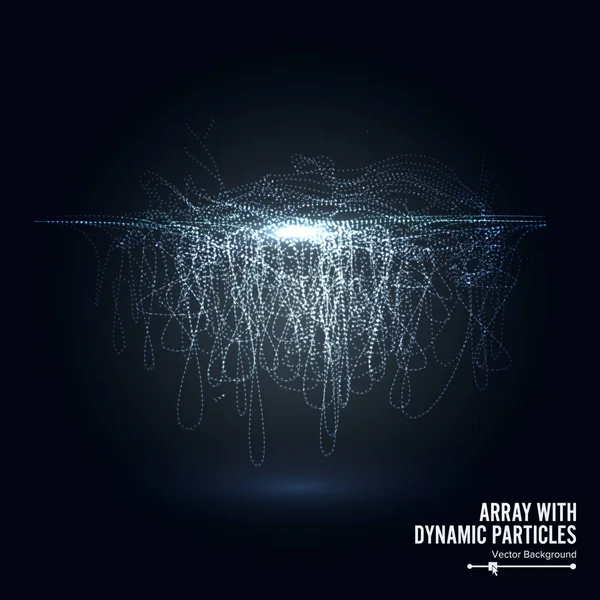 Array Vector With Splash Emitted Particles. Connection Round Structure. Visualization Abstract ...