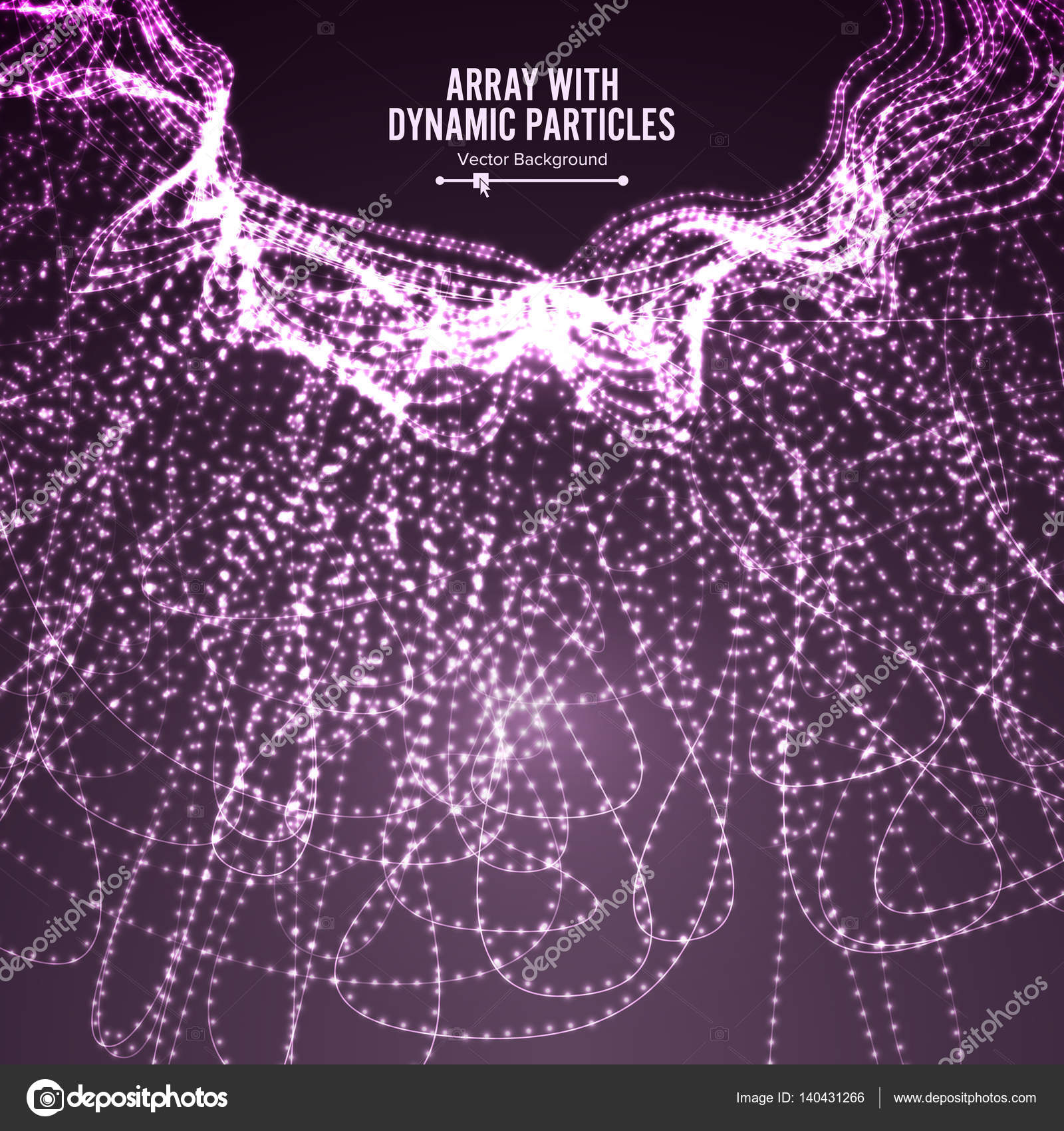 Array Vector With Splash Particles. Big Data Complex. Digital Abstract Background Glowing ...