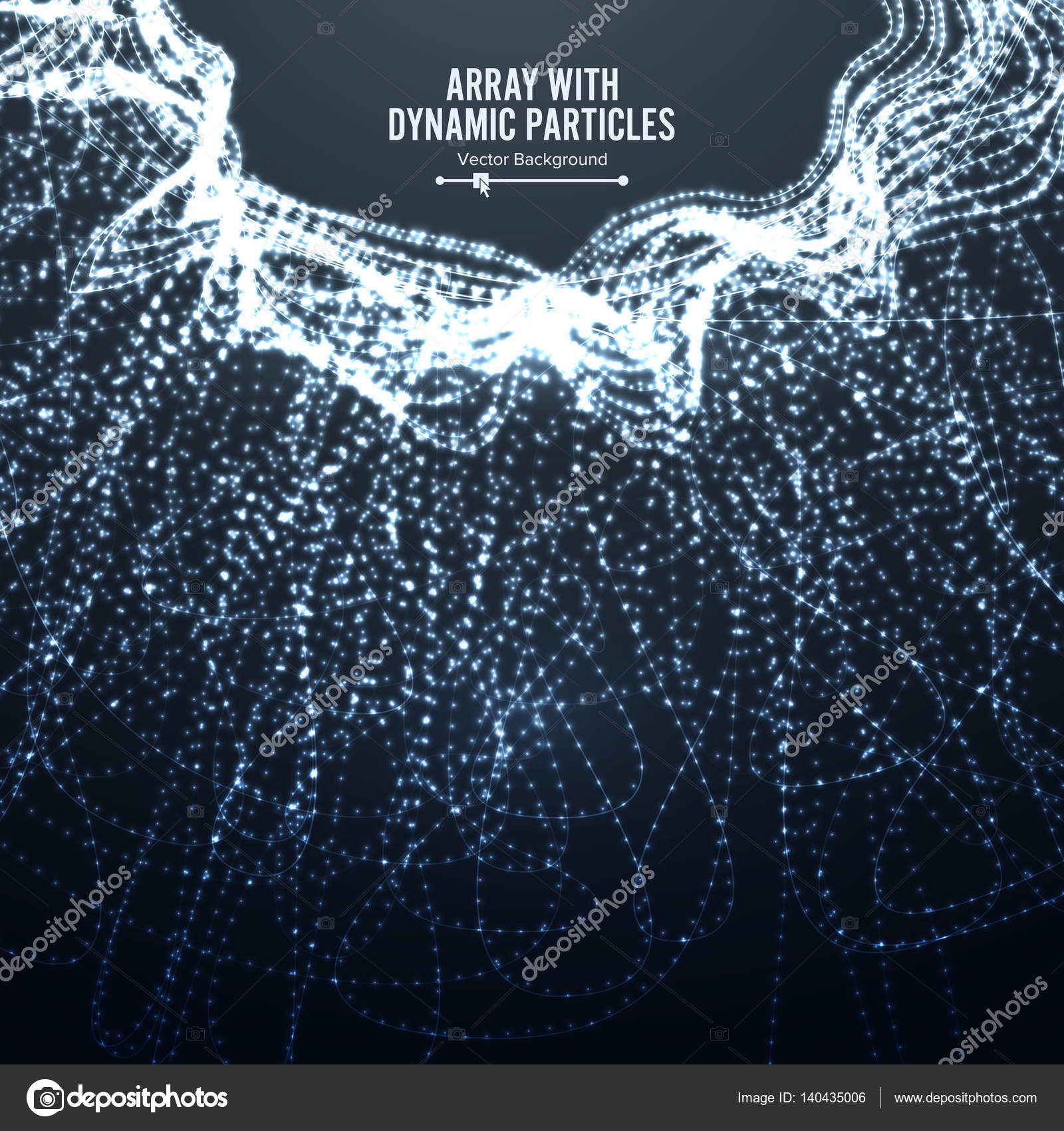 Array Vector With Dynamic Particles. Round Dots And Lines. Graphic Abstract Background Lighting ...