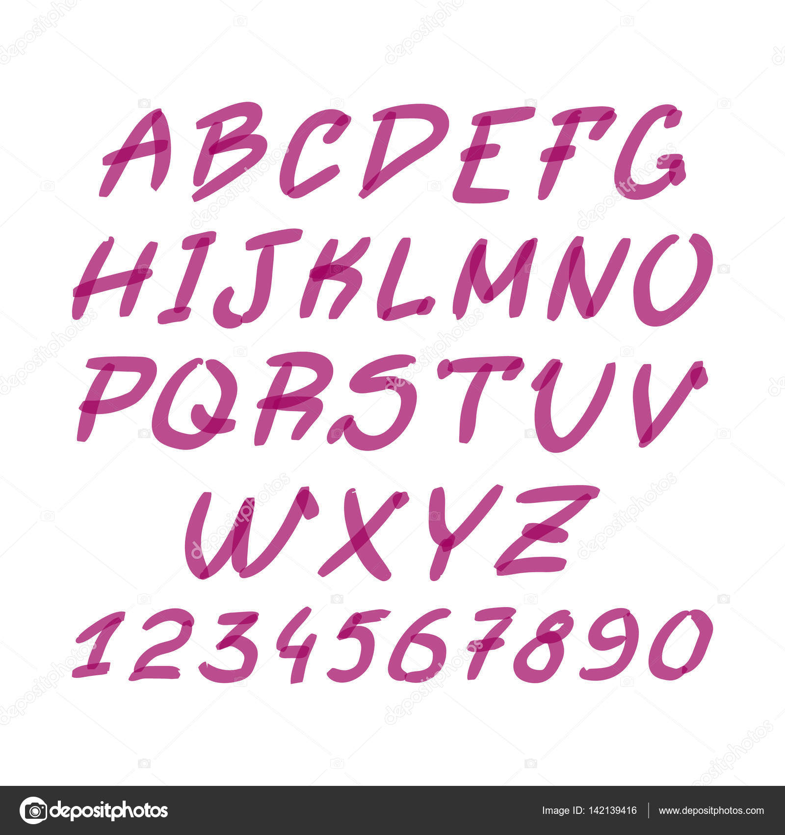 Marker Hand Written Doodle Symbols Vector. Letters, Numbers Stock ...