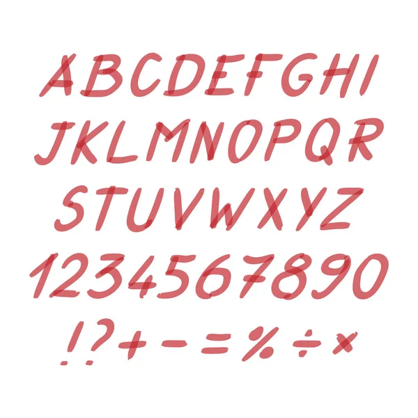 Marker Hand Written Doodle Symbols Vector. Letters, Numbers Stock ...