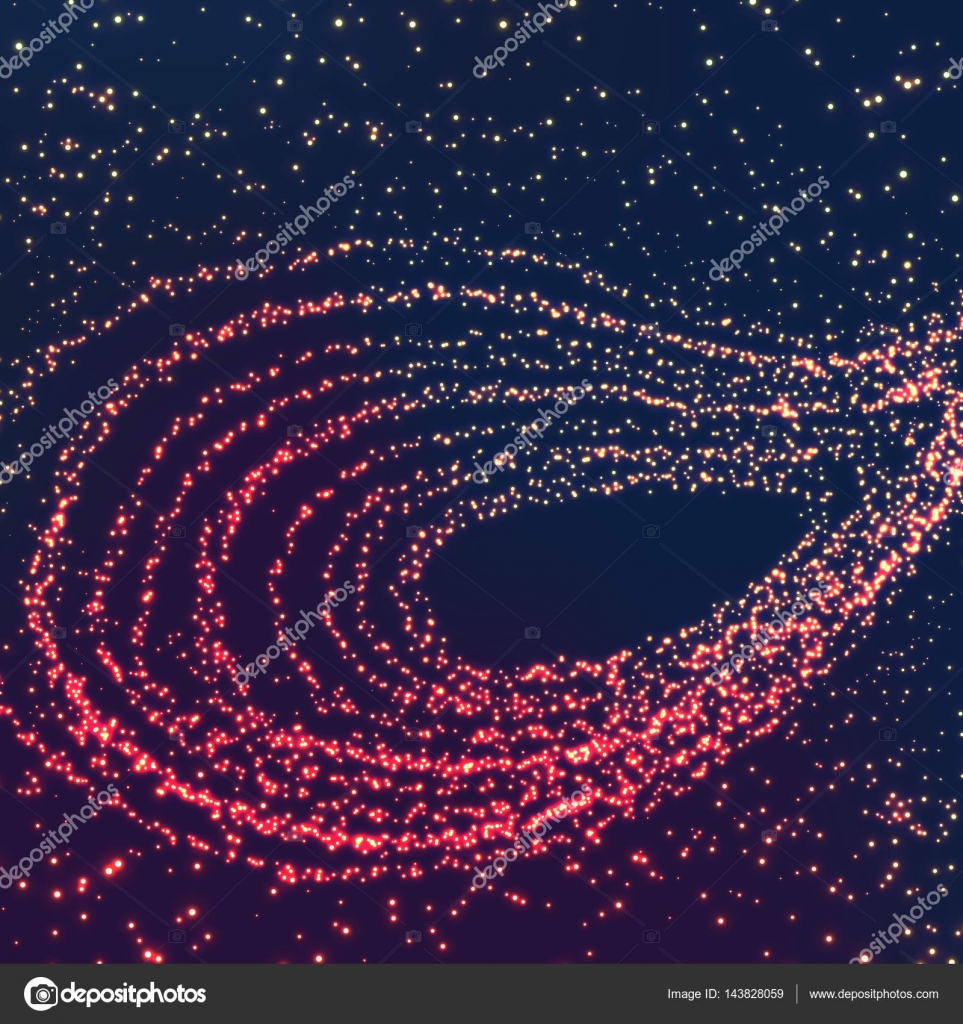 Space Vortex Vector Background. Black Hole From Flying Glowing ...