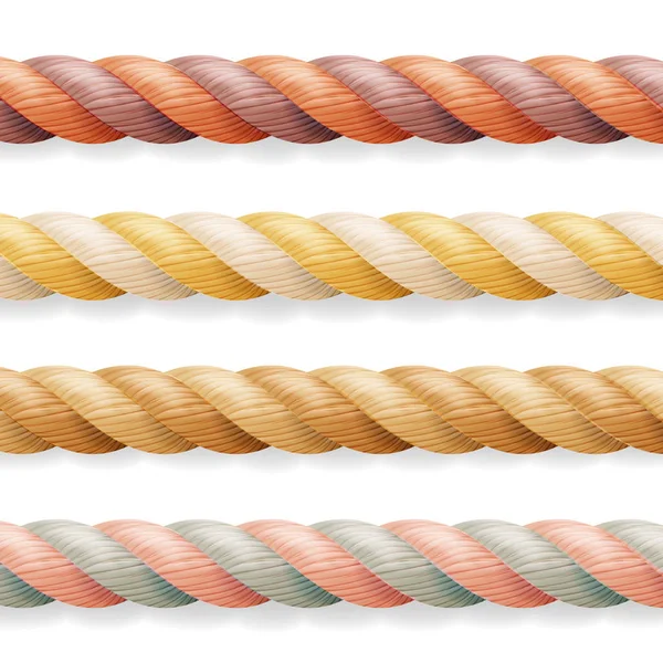 Realistic Rope Vector. Different Color Thickness 3d Rope Line Set ...