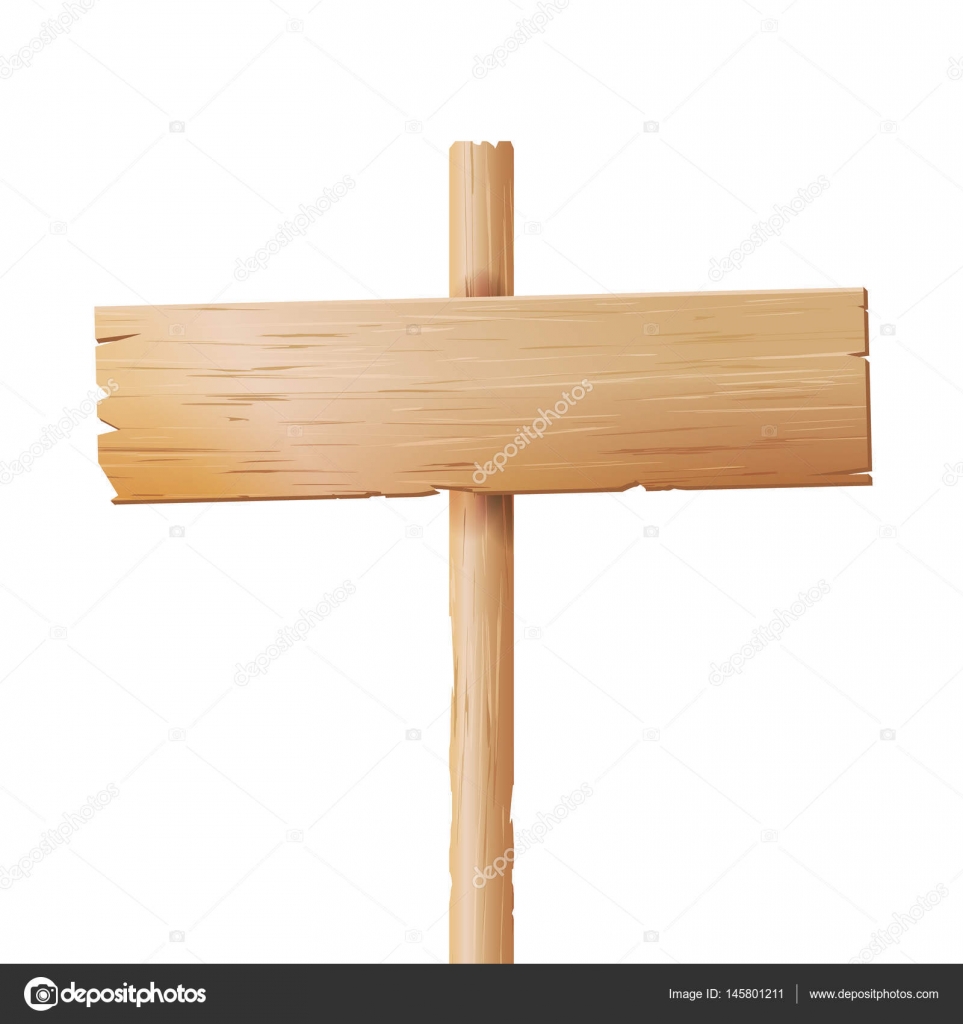 Wooden Signboards Vector. Old Geometric Sign Stand In Cartoon Style ...