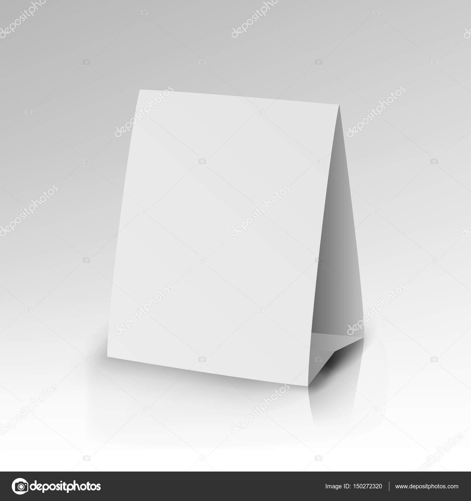 화이트 종이 스탠드 테이블 태그 플라이어 벡터. 스톡 벡터 - ©pikepicture 150272320