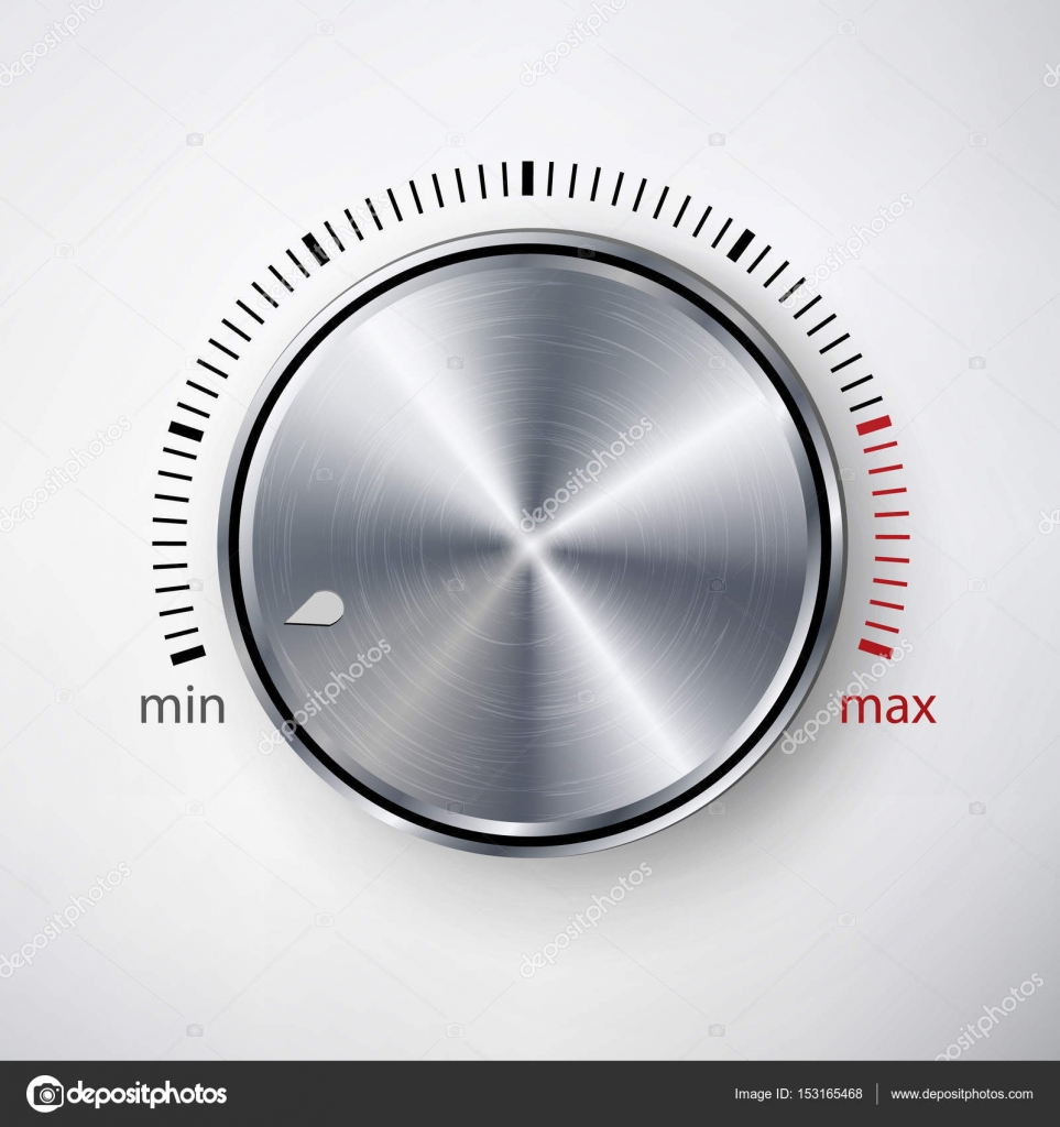 Dial Knob Vector. Global Swatches. Realistic Metal Button With Circular ...