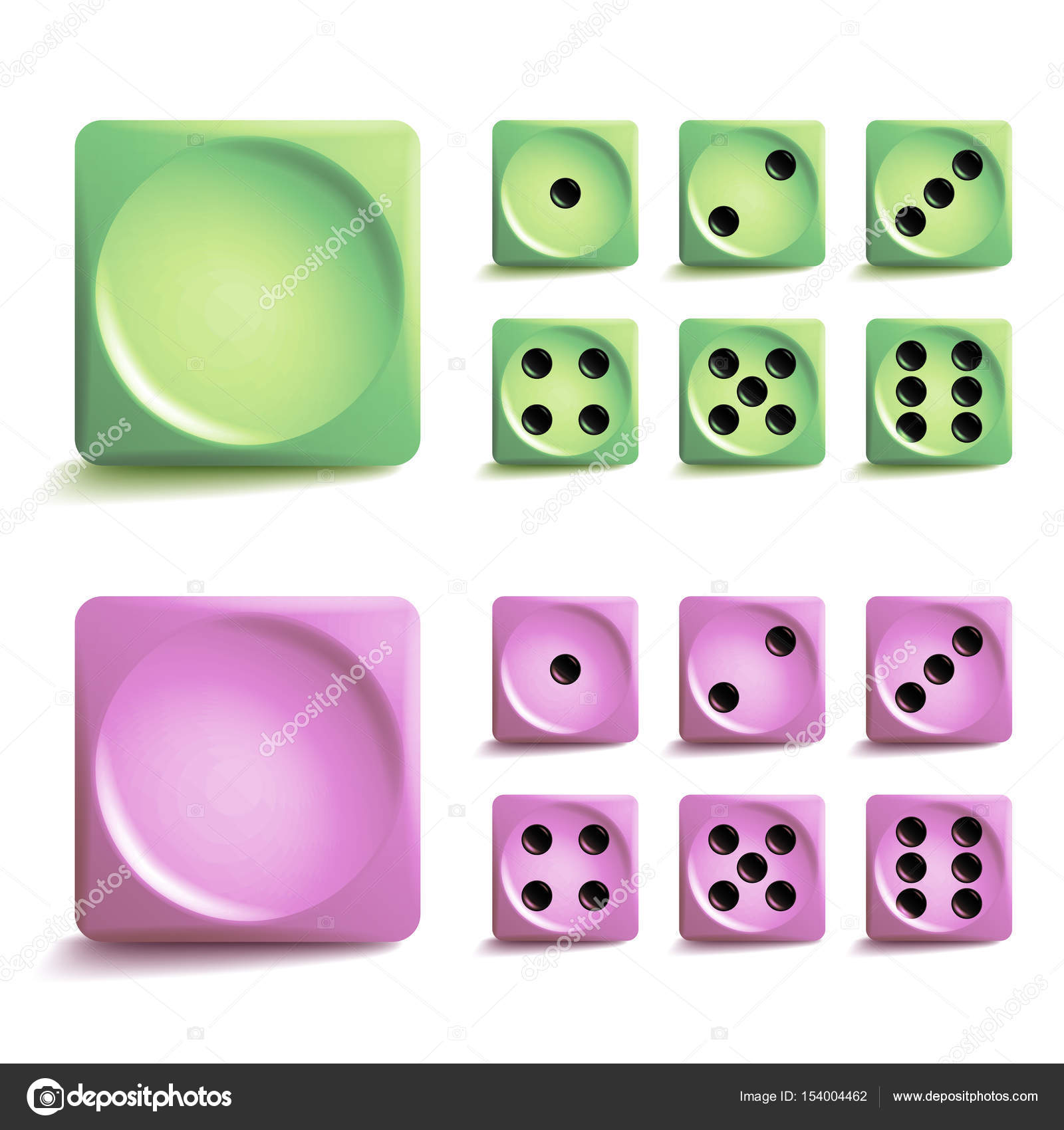 Playing Dice Vector Set. Different Variants Game Cubes Isolated ...