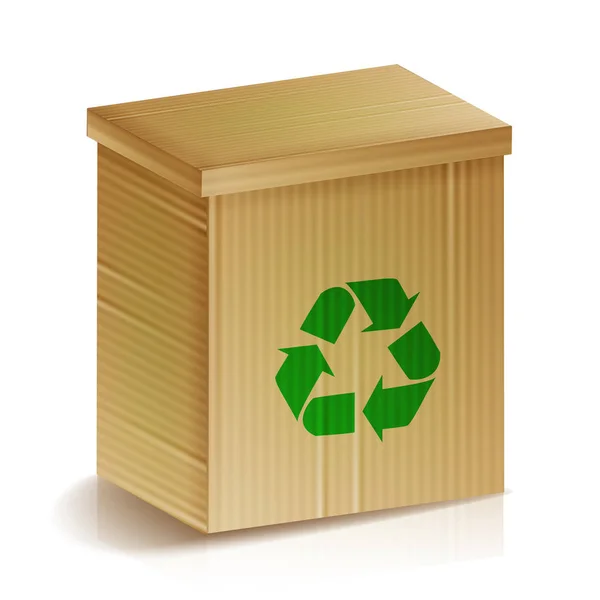 Recycle Box Vector. Brown Cardboard Box With Recycling Symbol. Isolated Illustration Stock ...