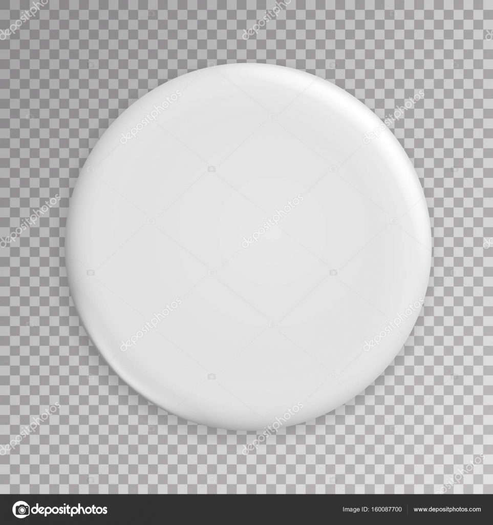 Vektor Lencana Putih Kosong. Ilustrasi Realistik. Bersihkan Kosong Pin ...