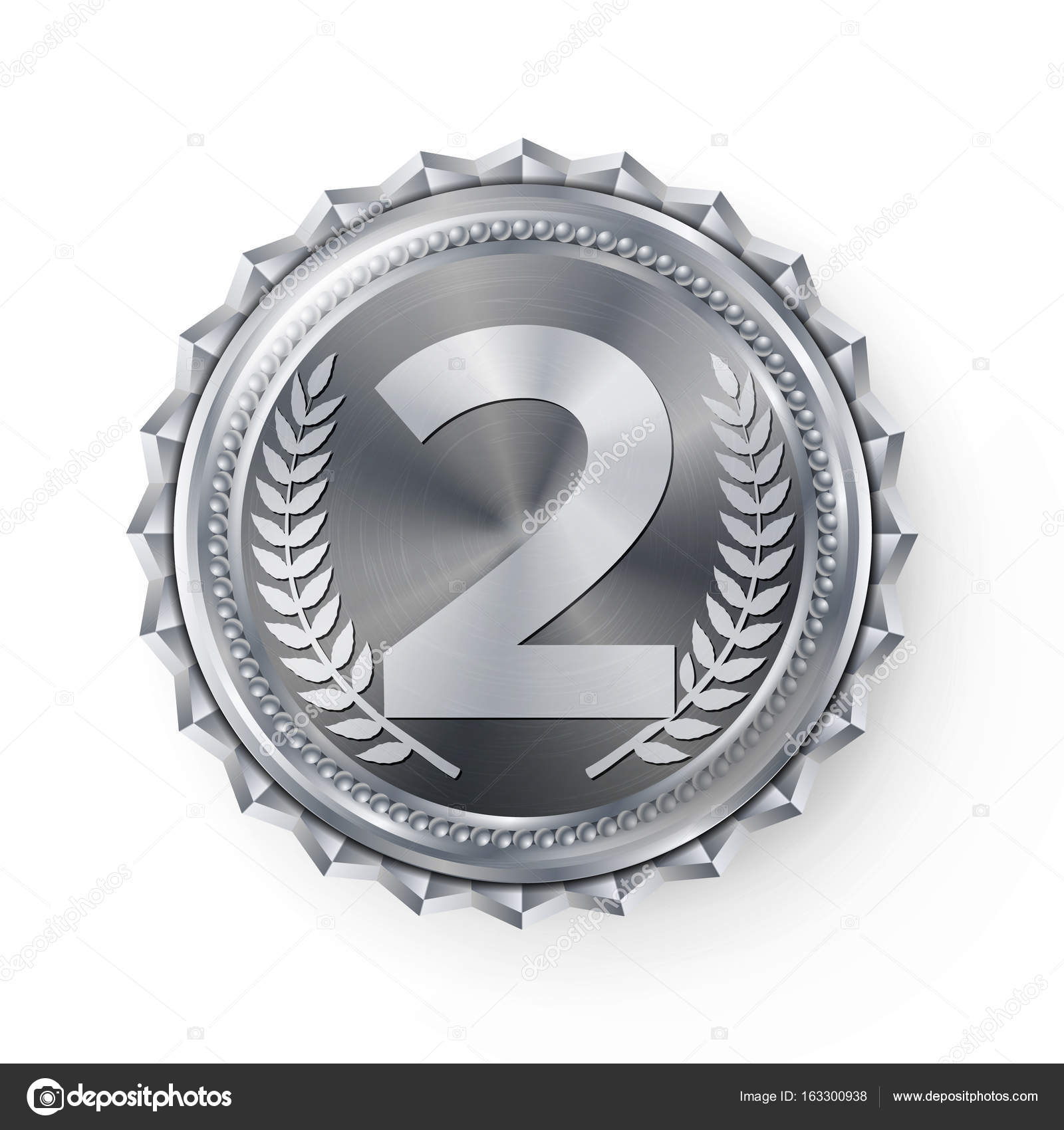 Silver Medal Vector. Silver 2nd Place. Ceremony Winner Honor Prize ...