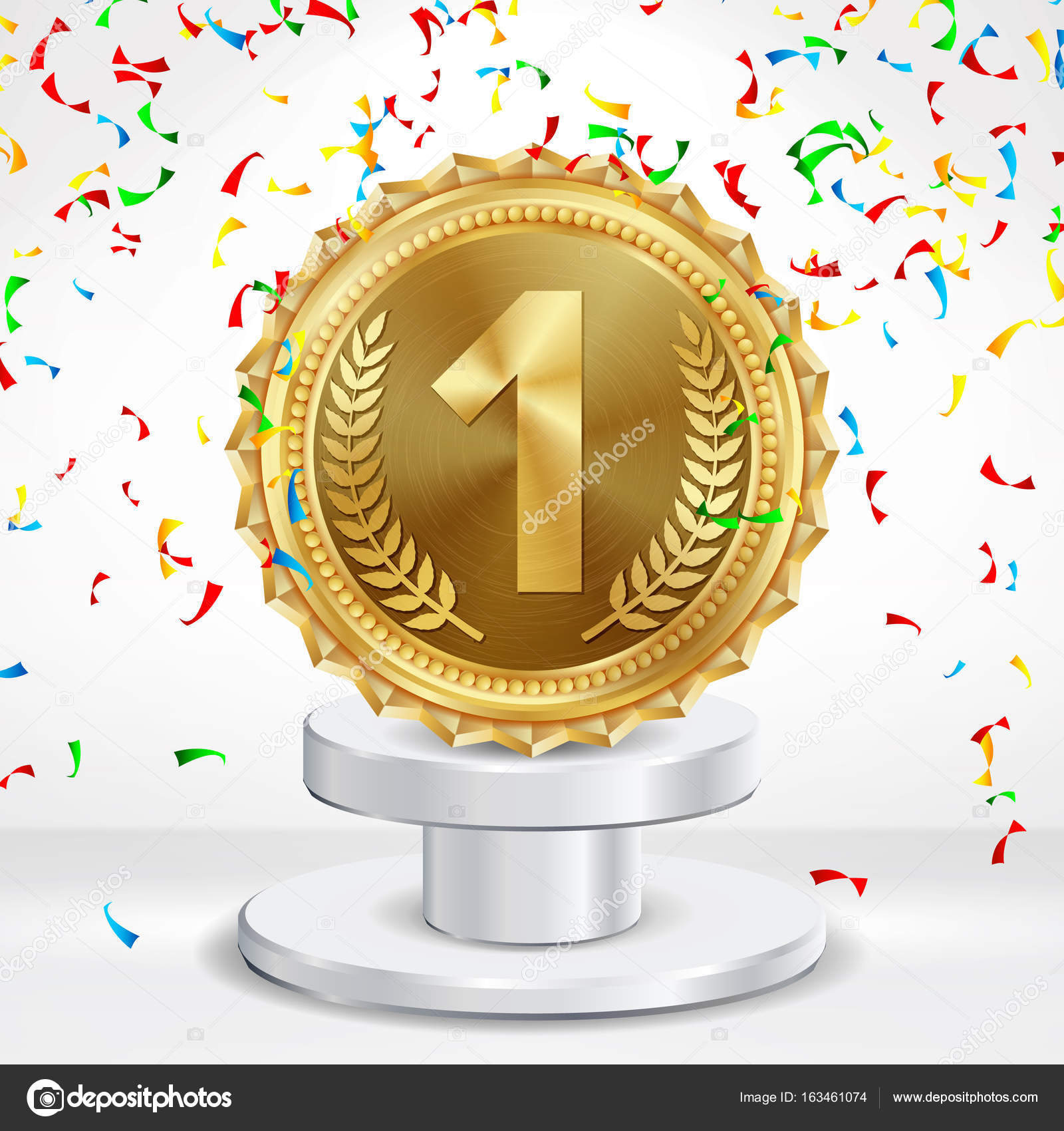 Winner 1st Place Vector. Competition Game Golden Achievement. Winner ...