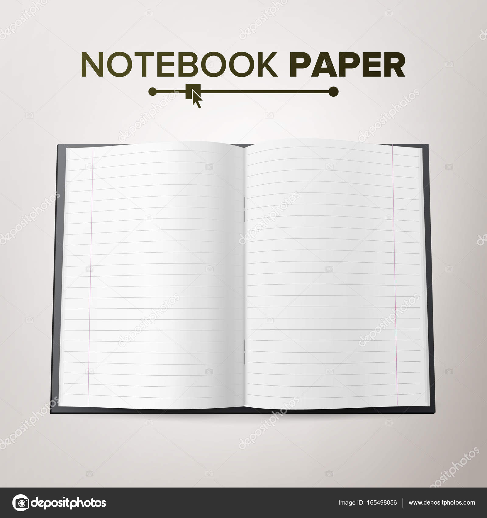 School Notebook Paper Vector. Linked Paper Pages. Realistic 3d Mock Up ...
