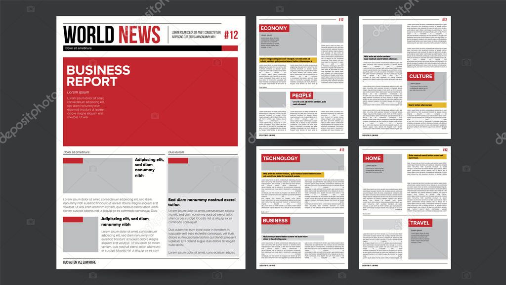 Vector en blanco de diseño de periódico. Artículos Financieros ...