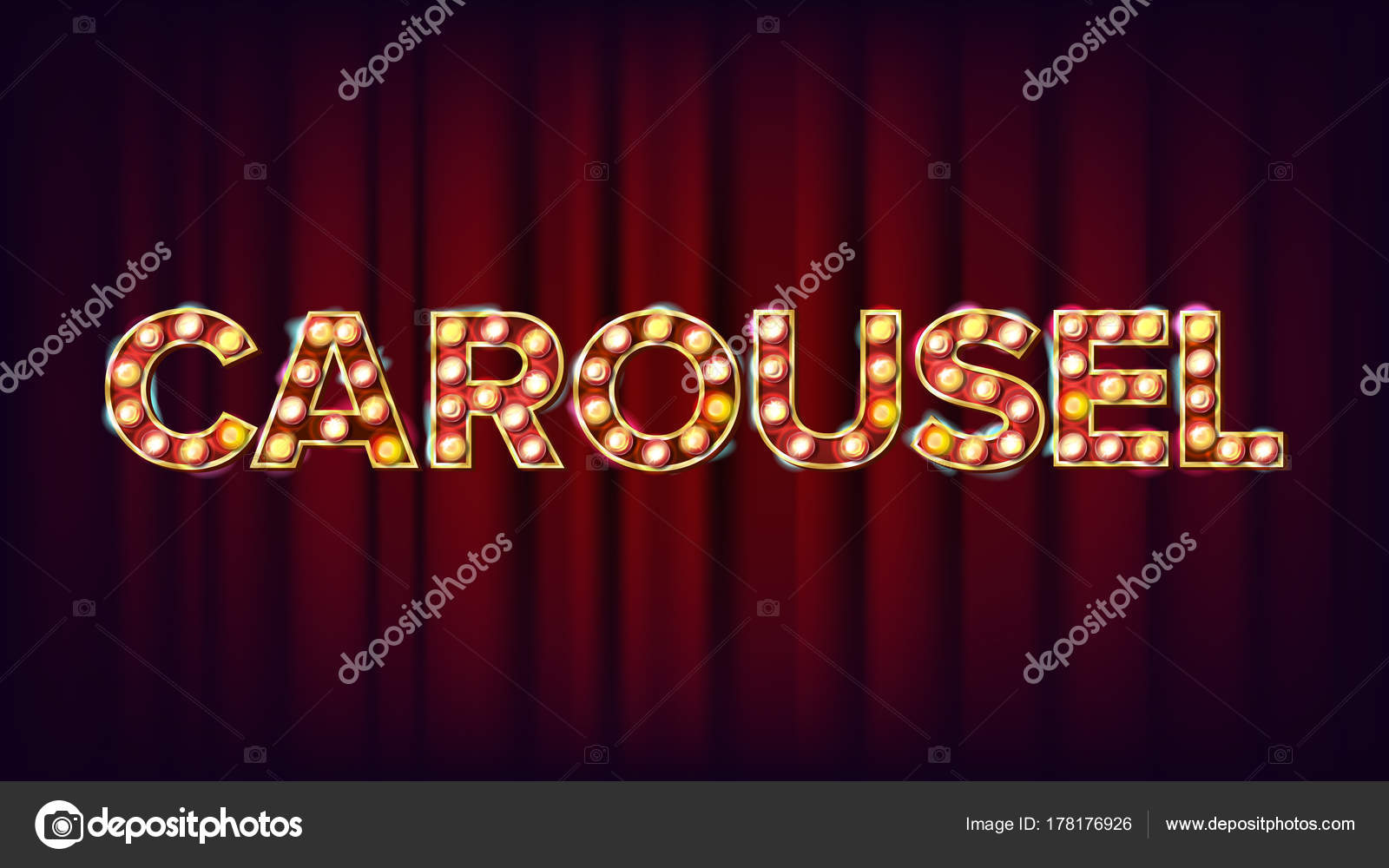 Carousel Banner Sign Vector. For Poster, Brochure Design. Circus Style ...