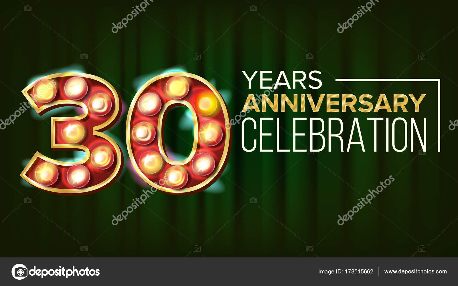 30 Years Anniversary Banner Vector. Thirty, Thirtieth Celebration. 3D ...