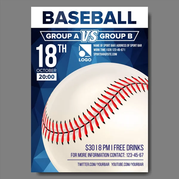 Baseball Poster Vector. Banner Advertising. Sport Event Announcement ...