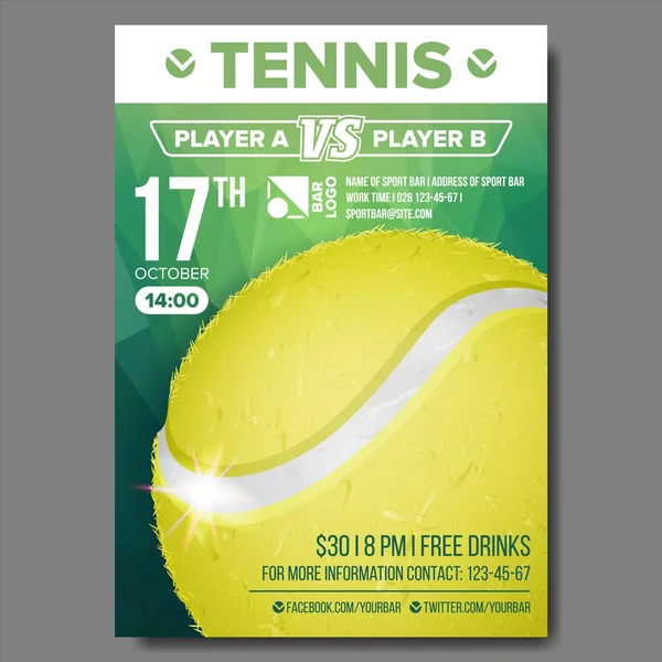 Tennis Poster Vector. Banner Advertising. A4 Size. Sport Event ...