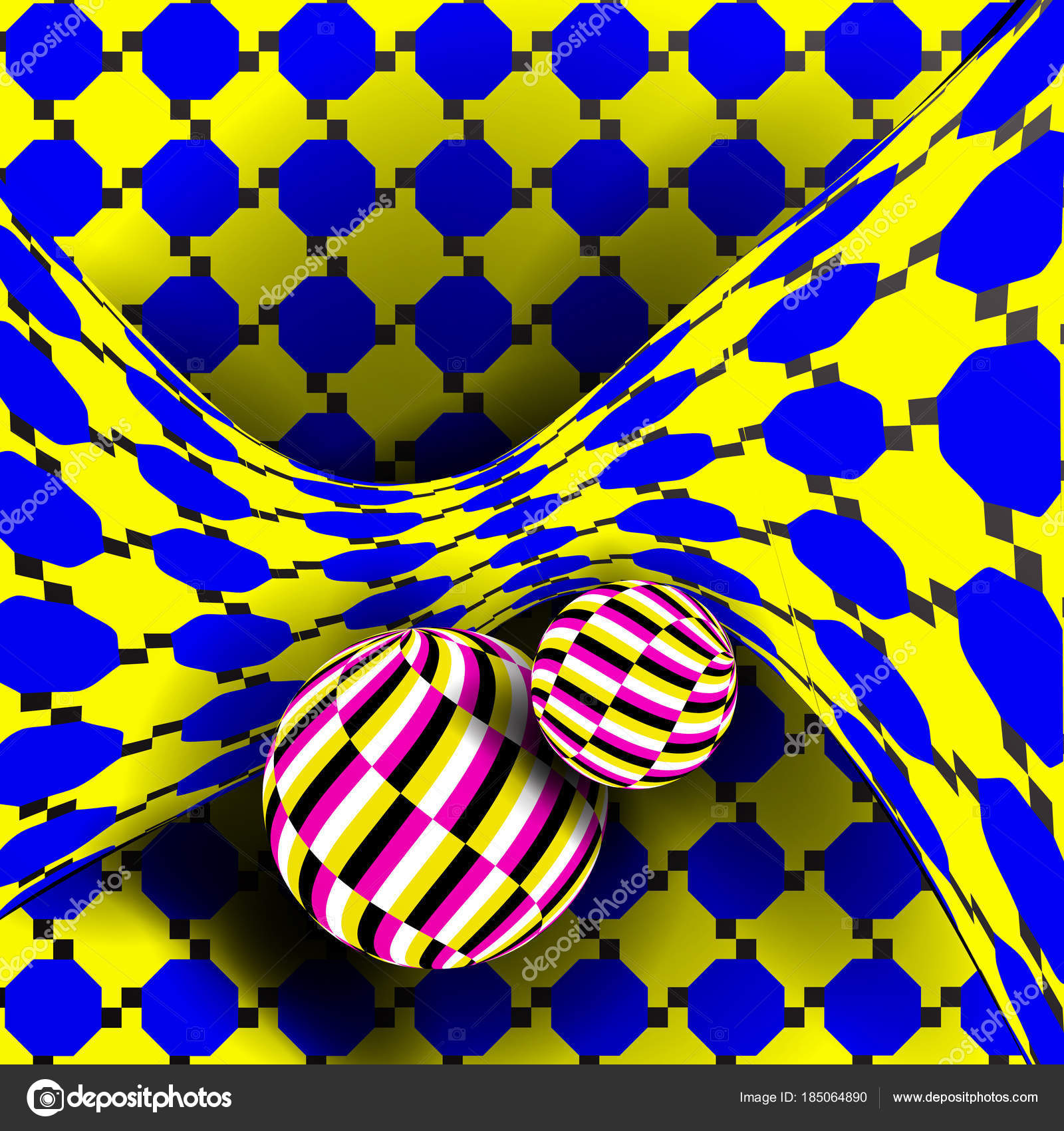 Illusion vectorielle. Optique Art 3D. Effet optique dynamique de ...