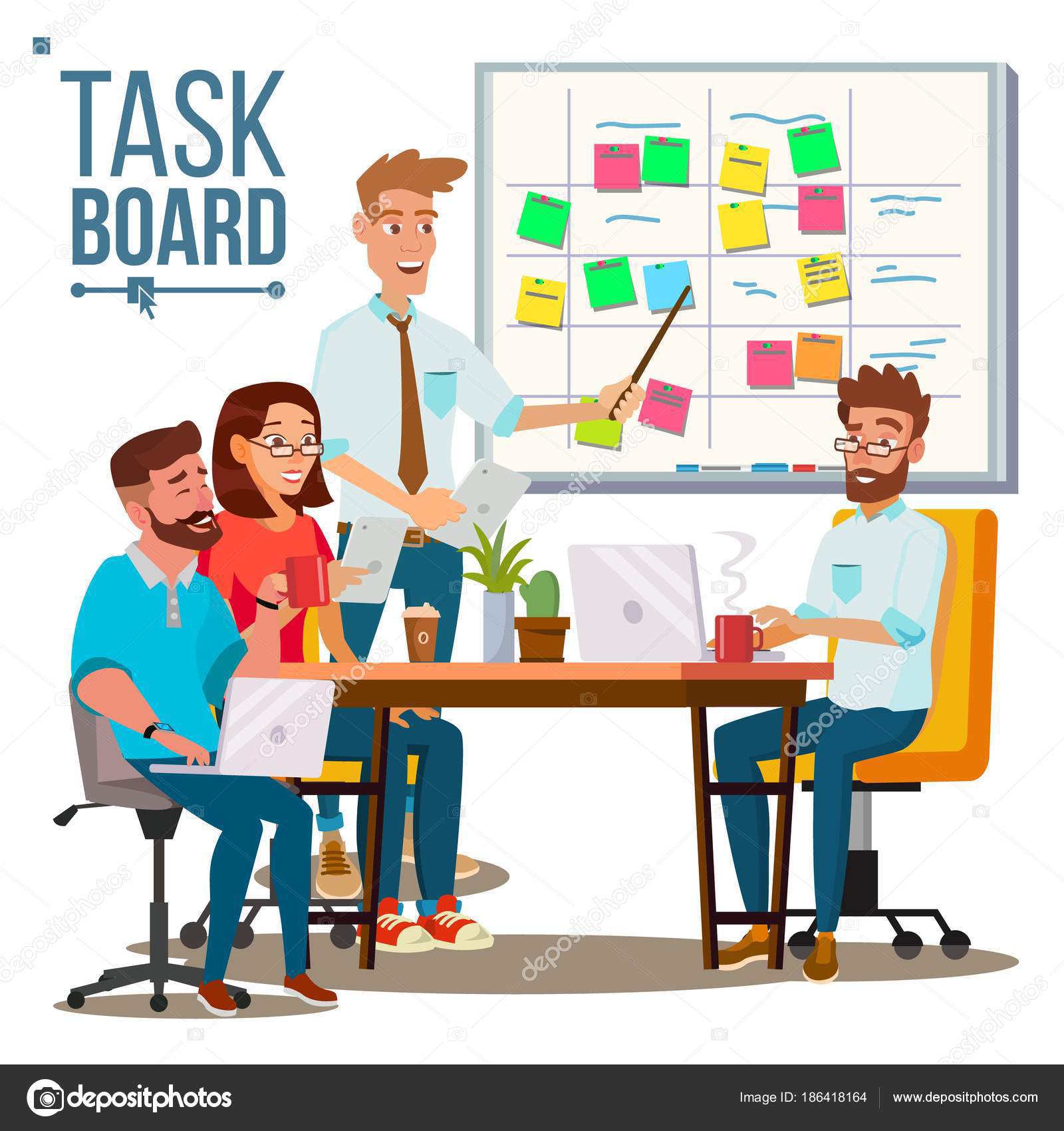 Illustration de Personnages d'affaires Vecteur de travail d'équipe ...