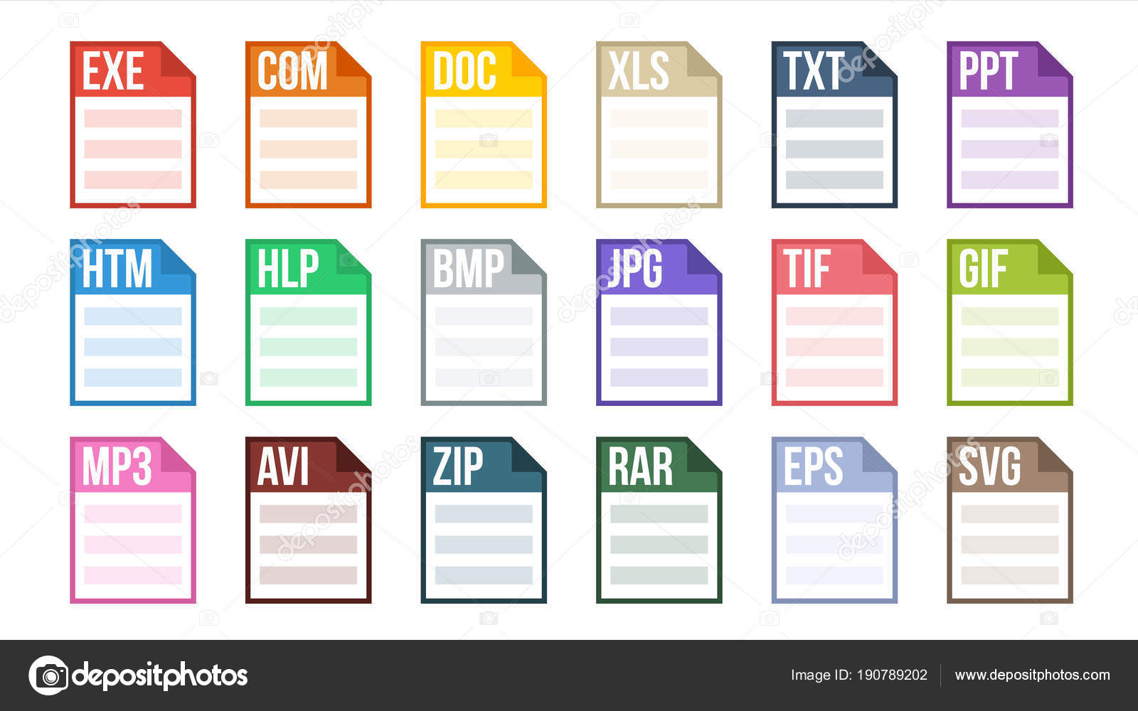 Format File Vector. Various Pictogram File Format Type. Software Label ...