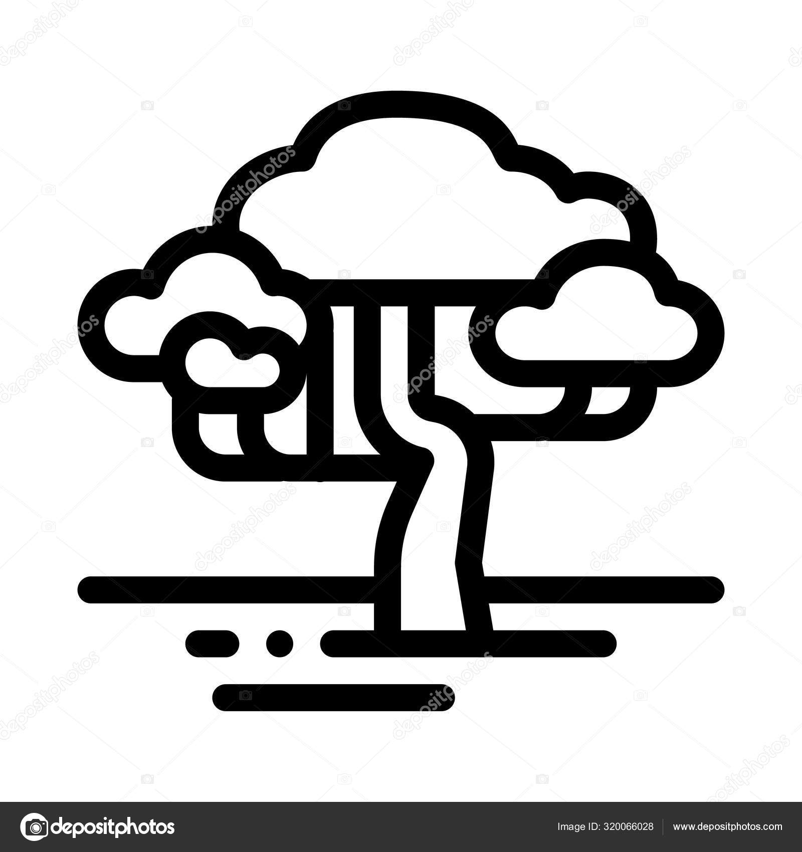 Árbol de Sabana Icono Vector Esquema Ilustración Vector de stock ...