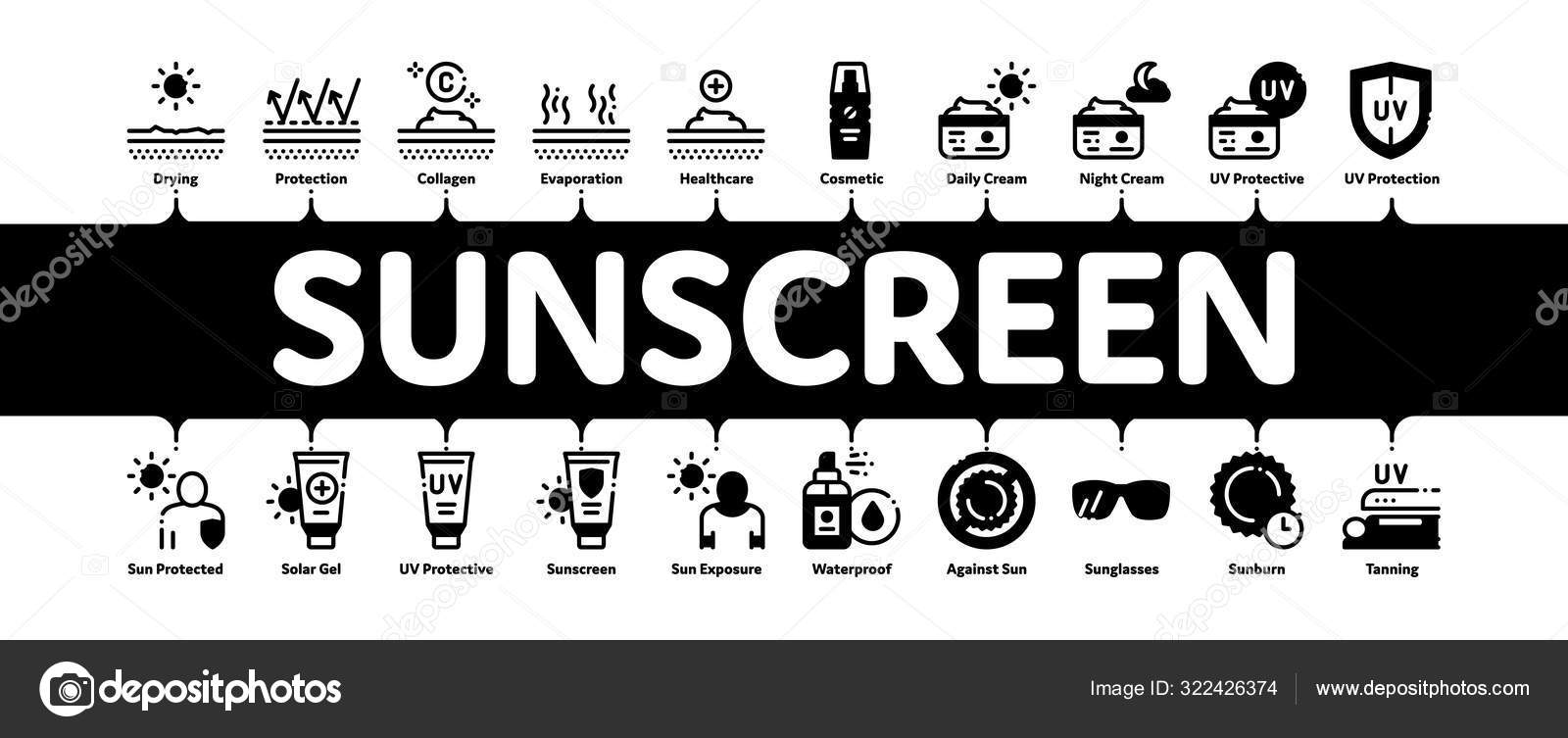 Sunscreen Minimal Infographic Banner Vector Stock Vector by ...