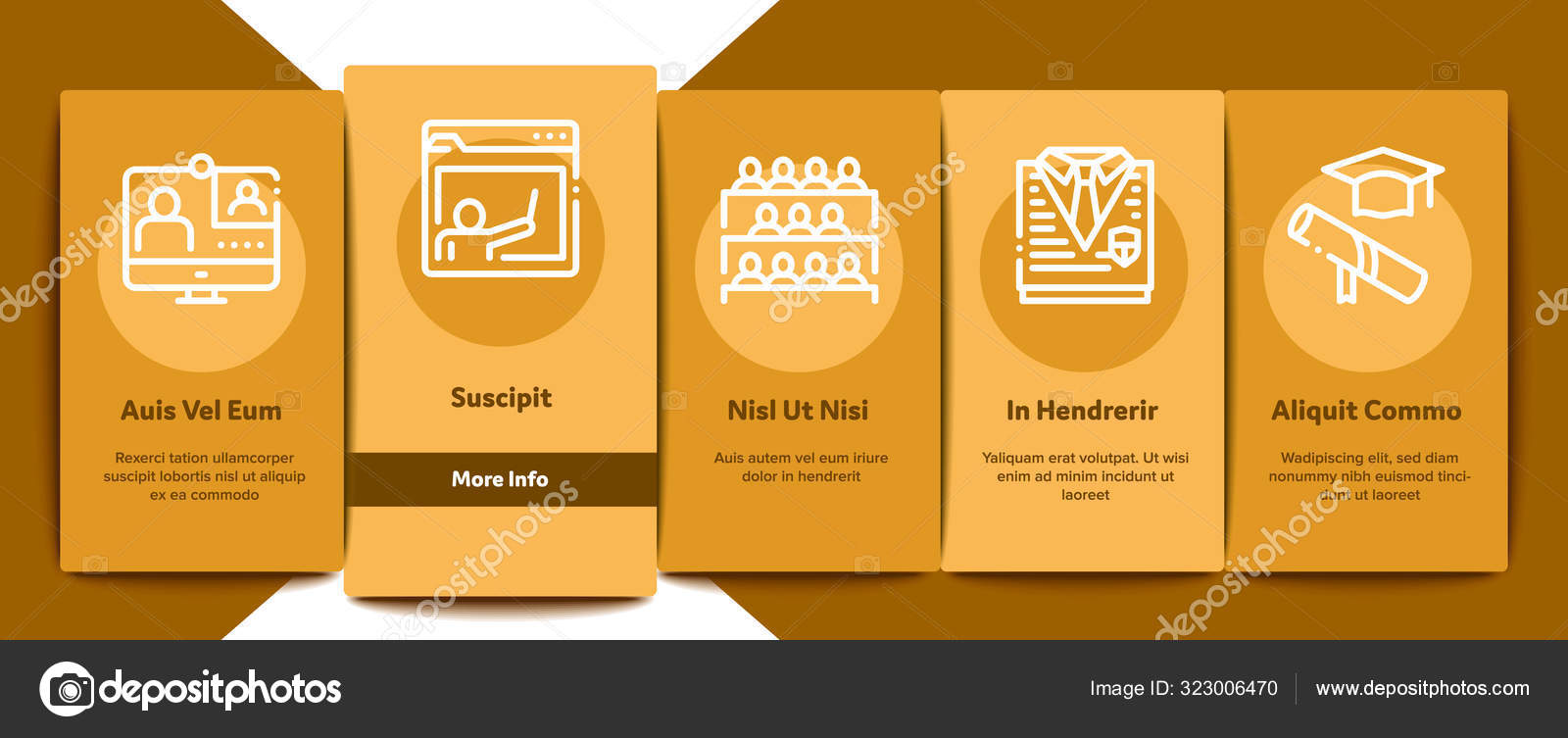 Academy Educational Onboarding Elements Icons Set Vector Stock Vector ...