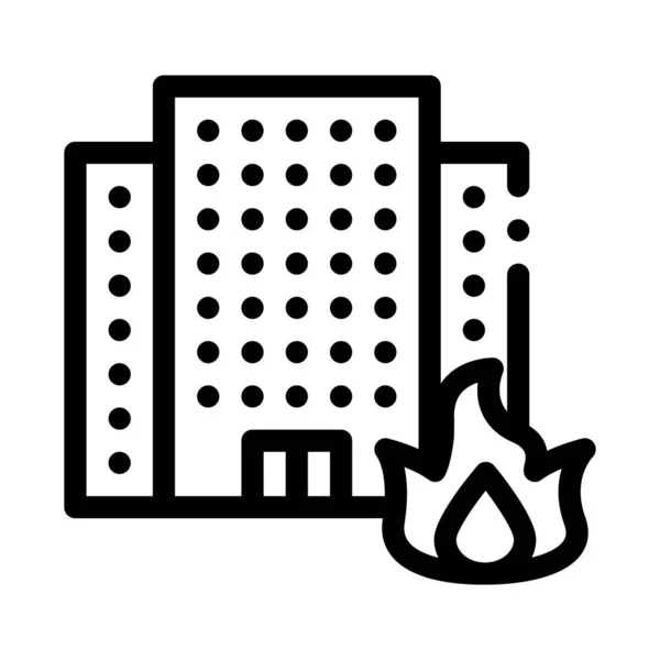 Burning Building House Icon Outline Illustration Stock Vector by ...