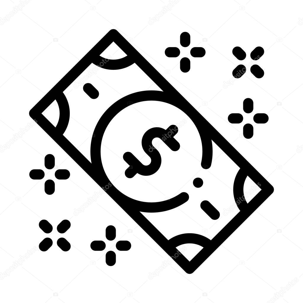 Billete de Dinero Icono Vector Esquema Ilustración Vector de stock por ...