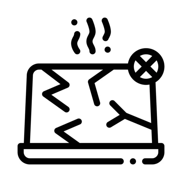 Wrecked Laptop Icon Vector Outline Illustration Stock Vector Image by ...