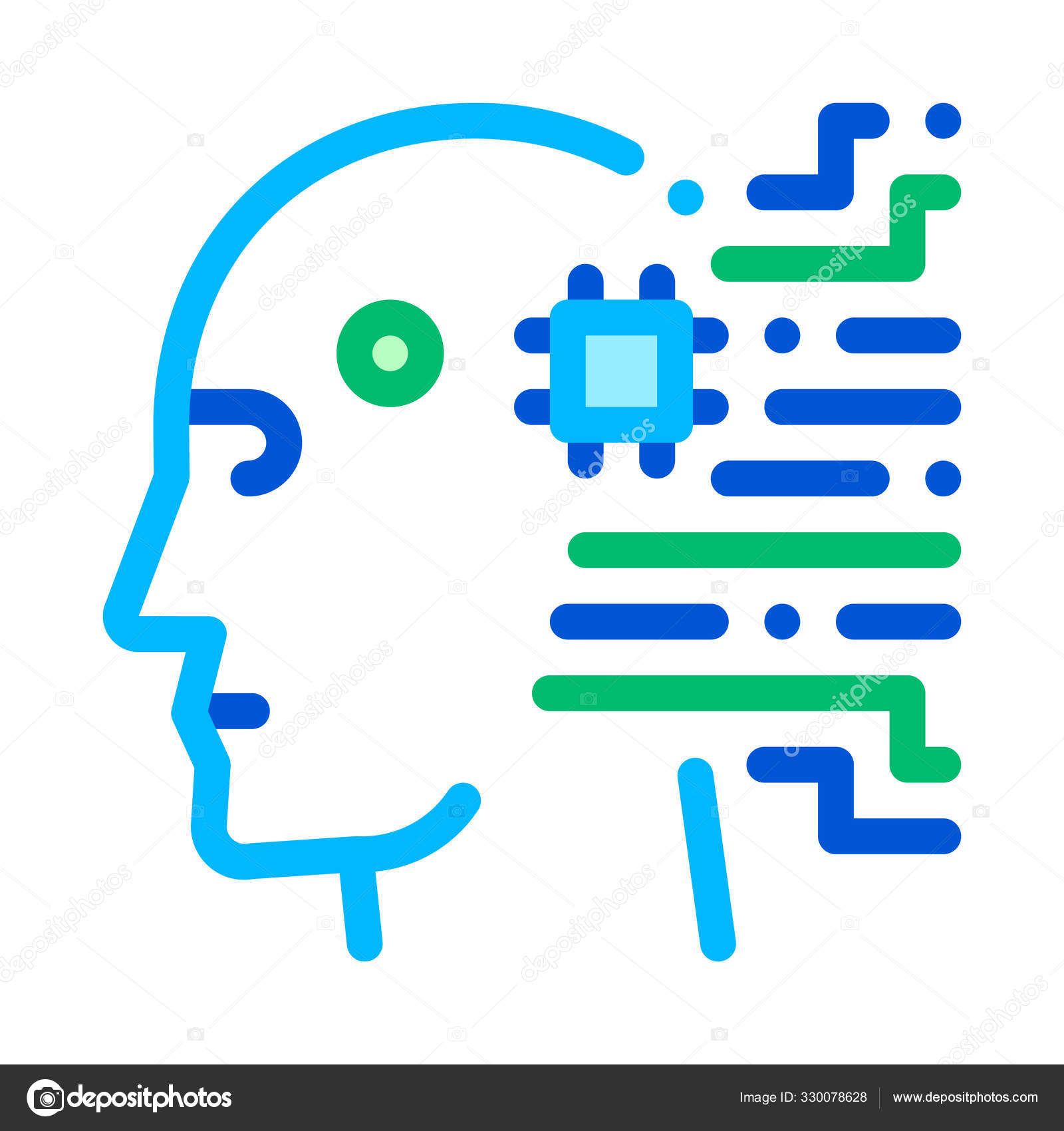 Cyborg Artificial Intelligence Vector Sign Icon Stock Vector by ...