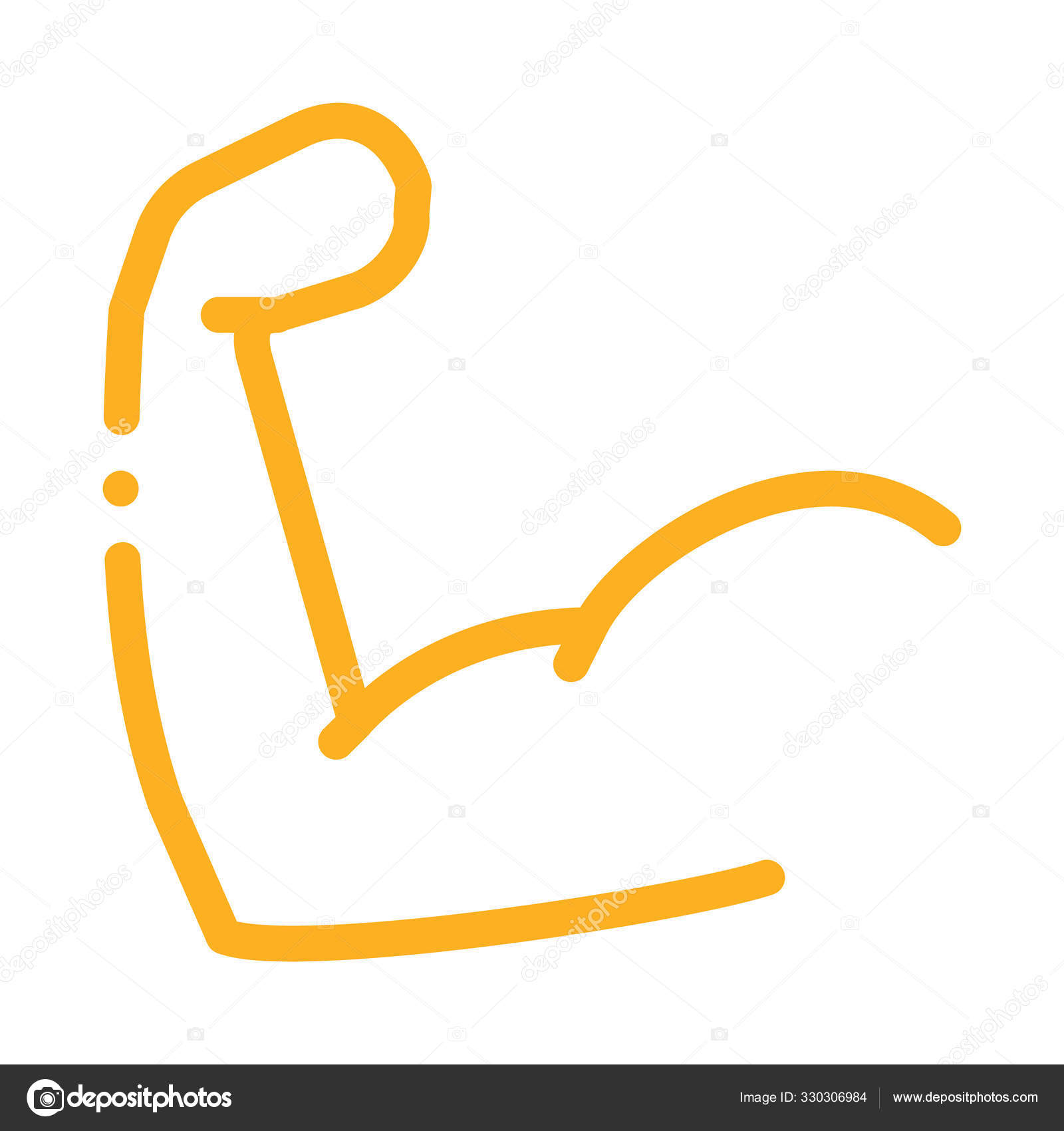 Human Strong Muscle Icon Vector Outline Illustration Stock Vector Image ...