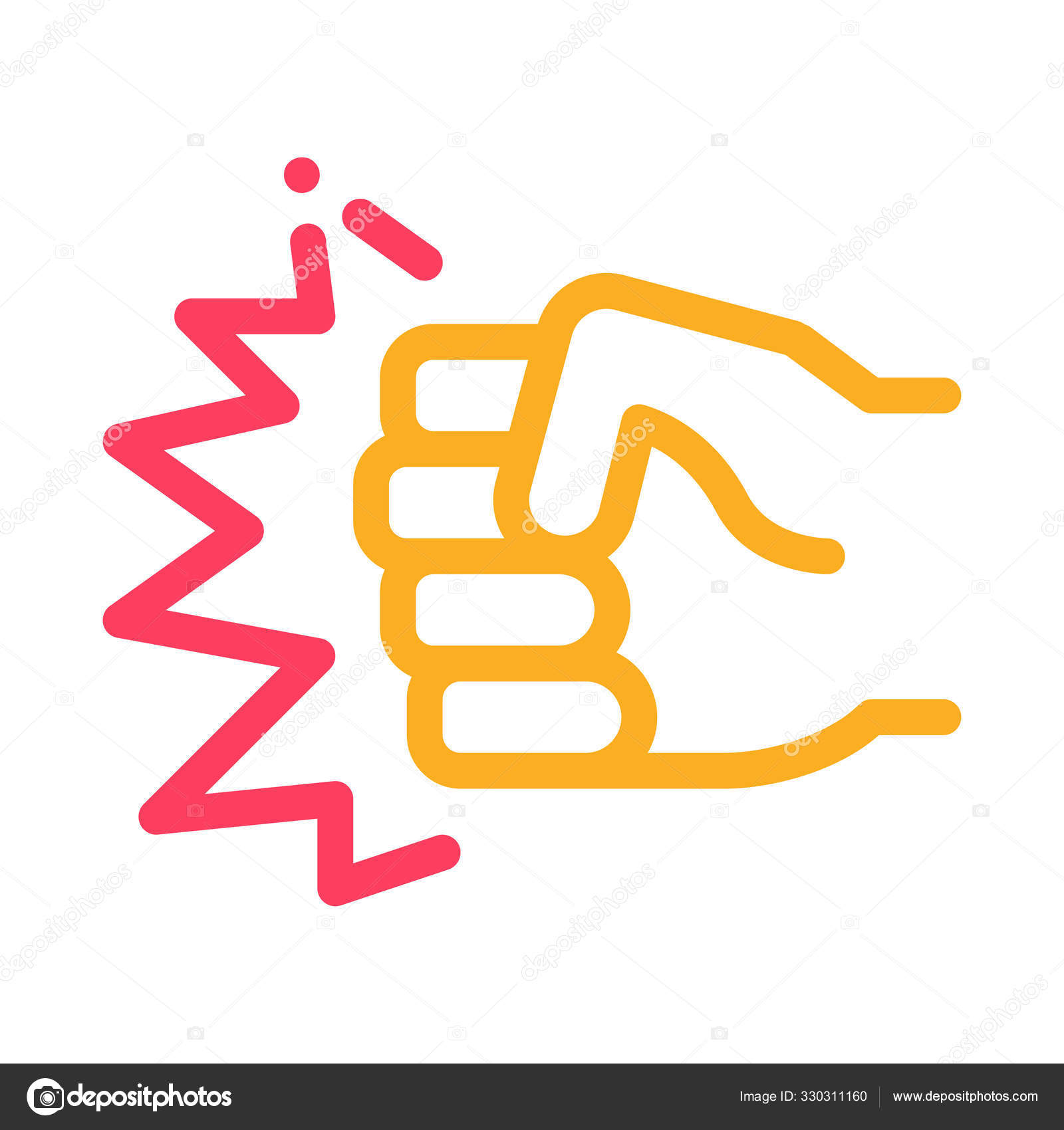 Strength Fist Punch Icon Vector Outline Illustration Stock Vector by ...