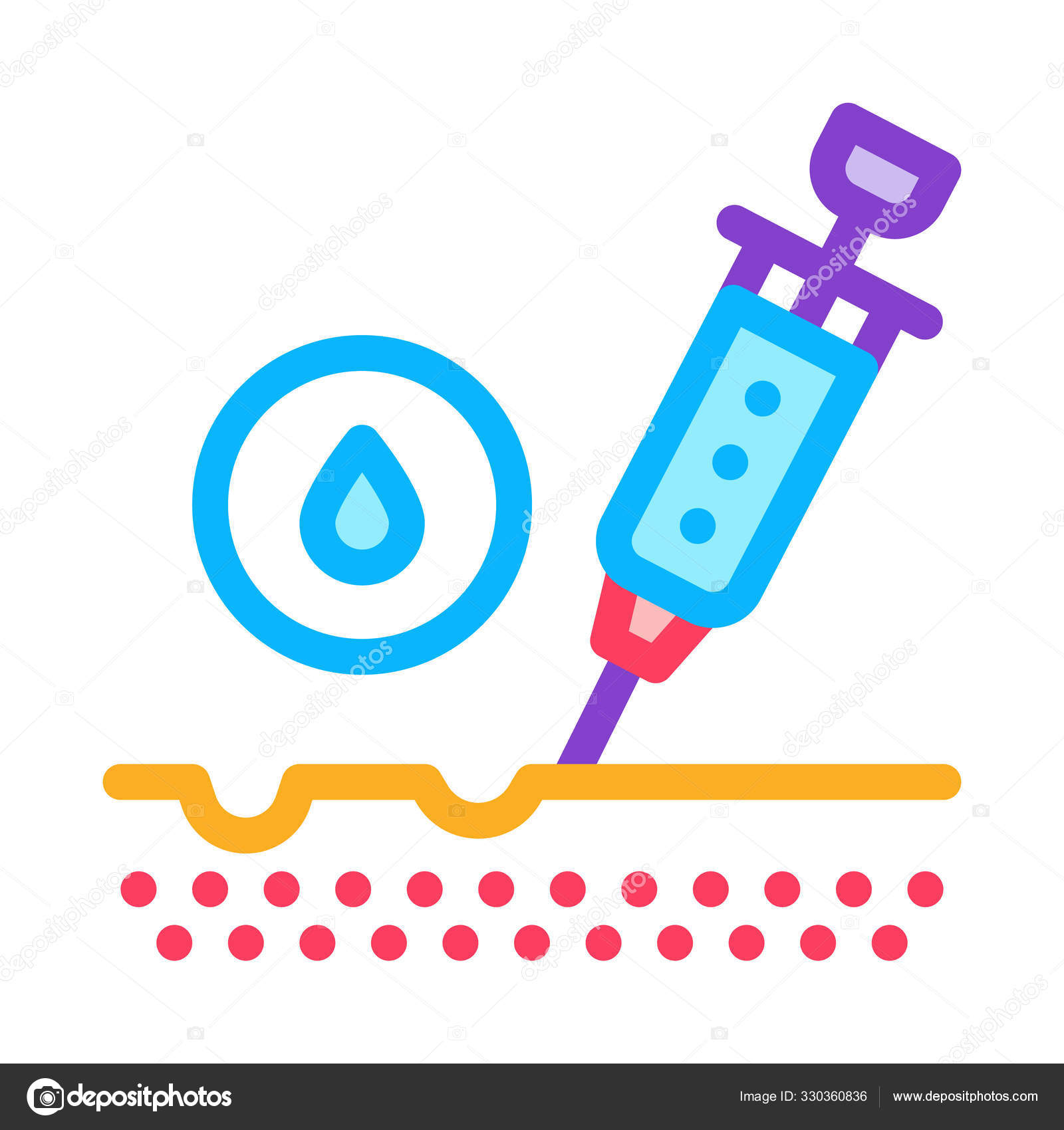 Subcutaneous Injection for Rejuvenation Icon Vector Outline ...