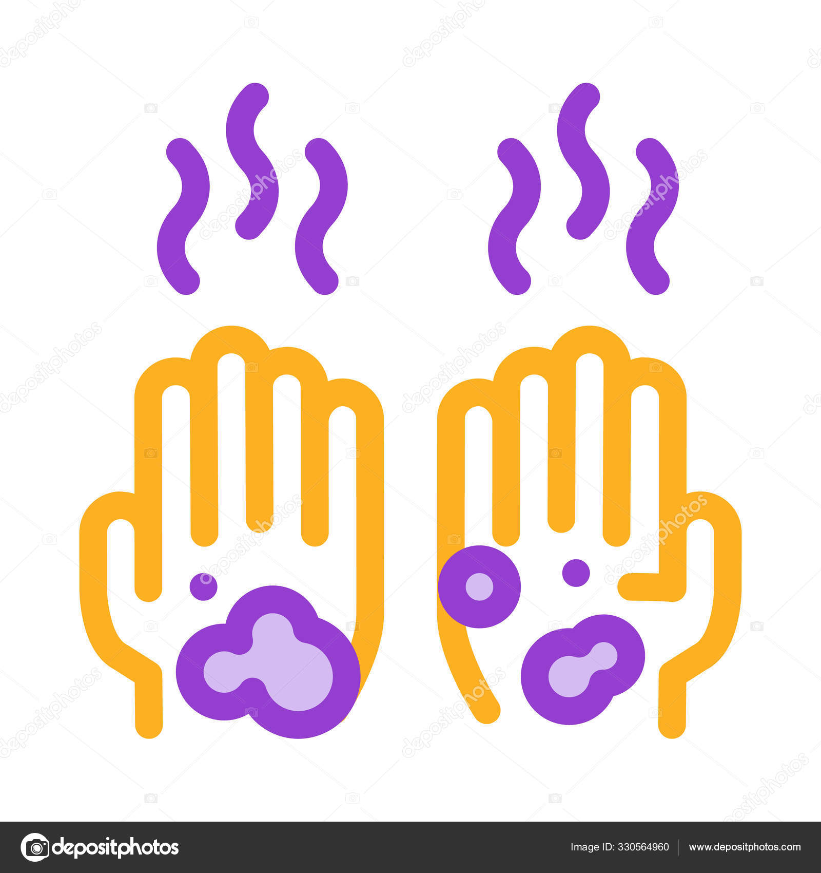Dirty And Smelly Hands Icon Outline Illustration Stock Vector by ...