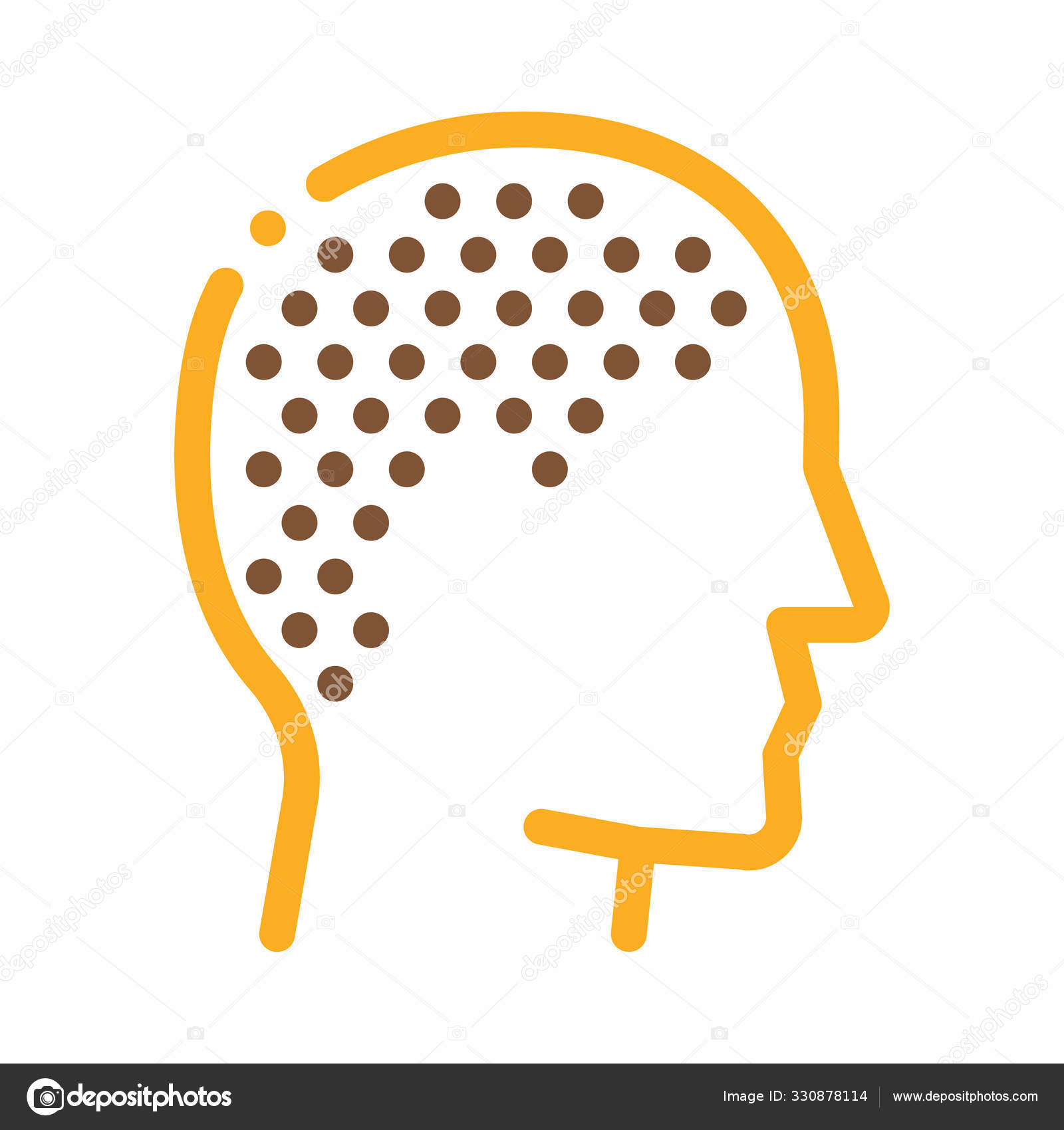 Icono de hombre calvo recortado Vector esquema Ilustración Vector de ...