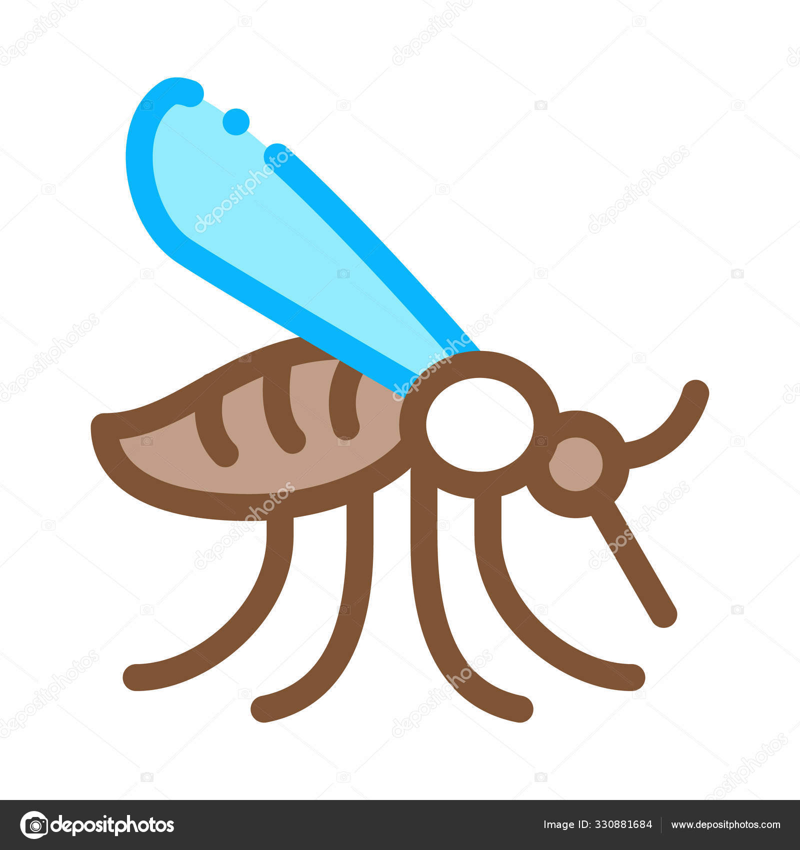 Malaria Mosquito Icon Vector Outline Illustration Stock Vector by ...