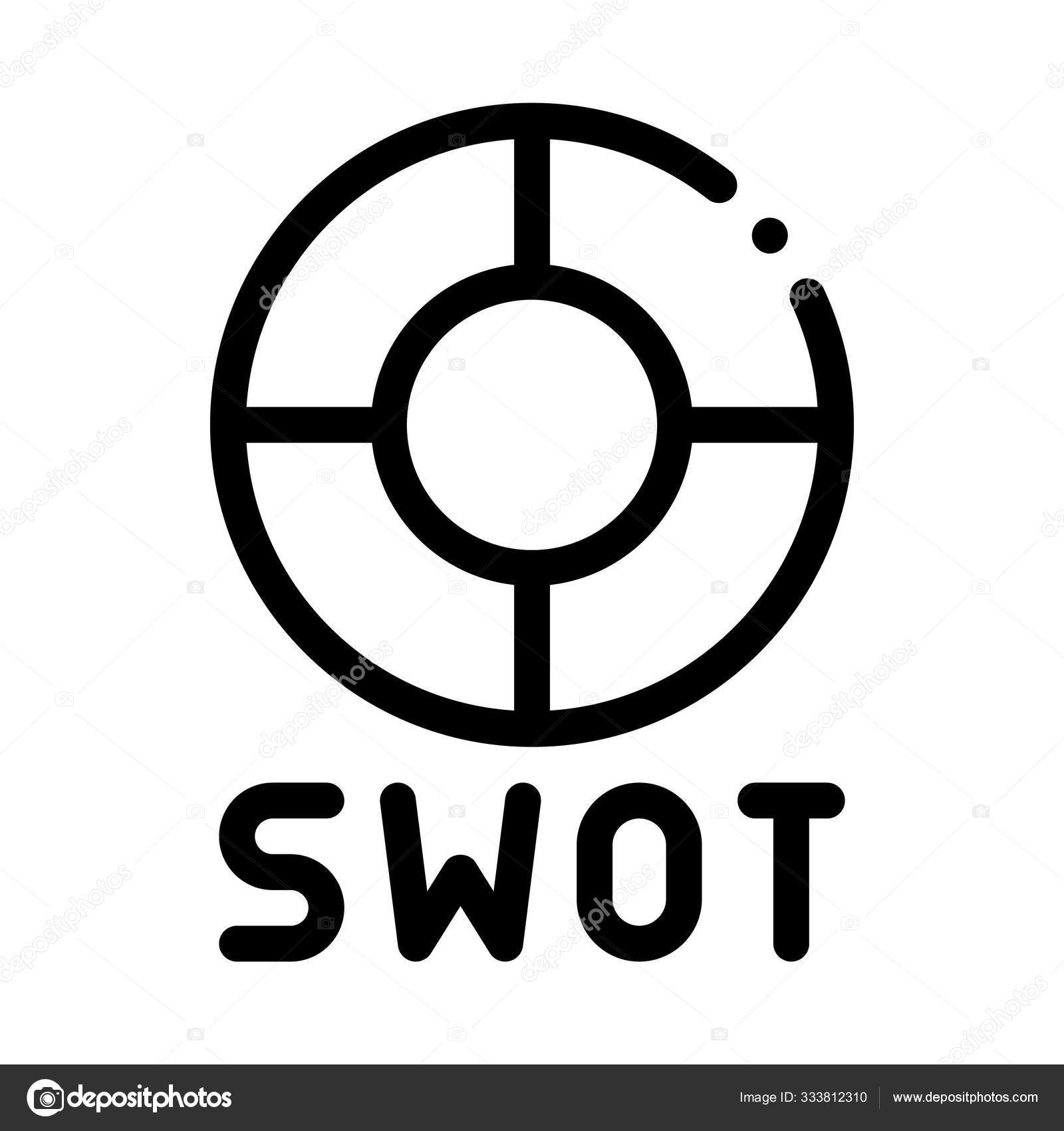 Forma del círculo de Swot Icono Vector Esquema Ilustración vector ...