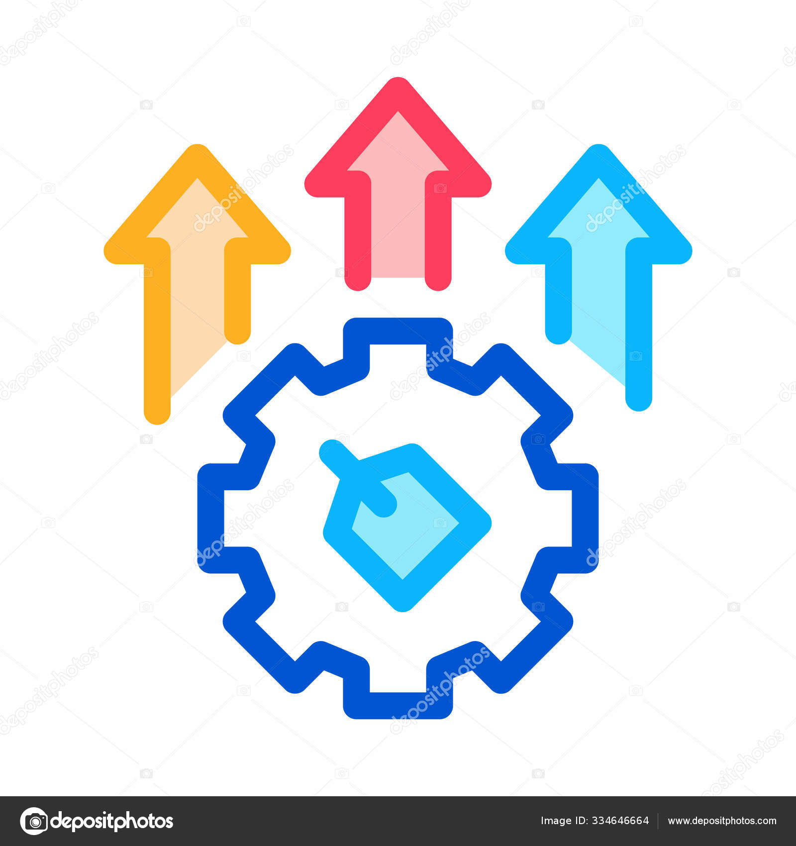 Gear Arrows Label Icon Vector Outline Illustration Stock Vector by ...