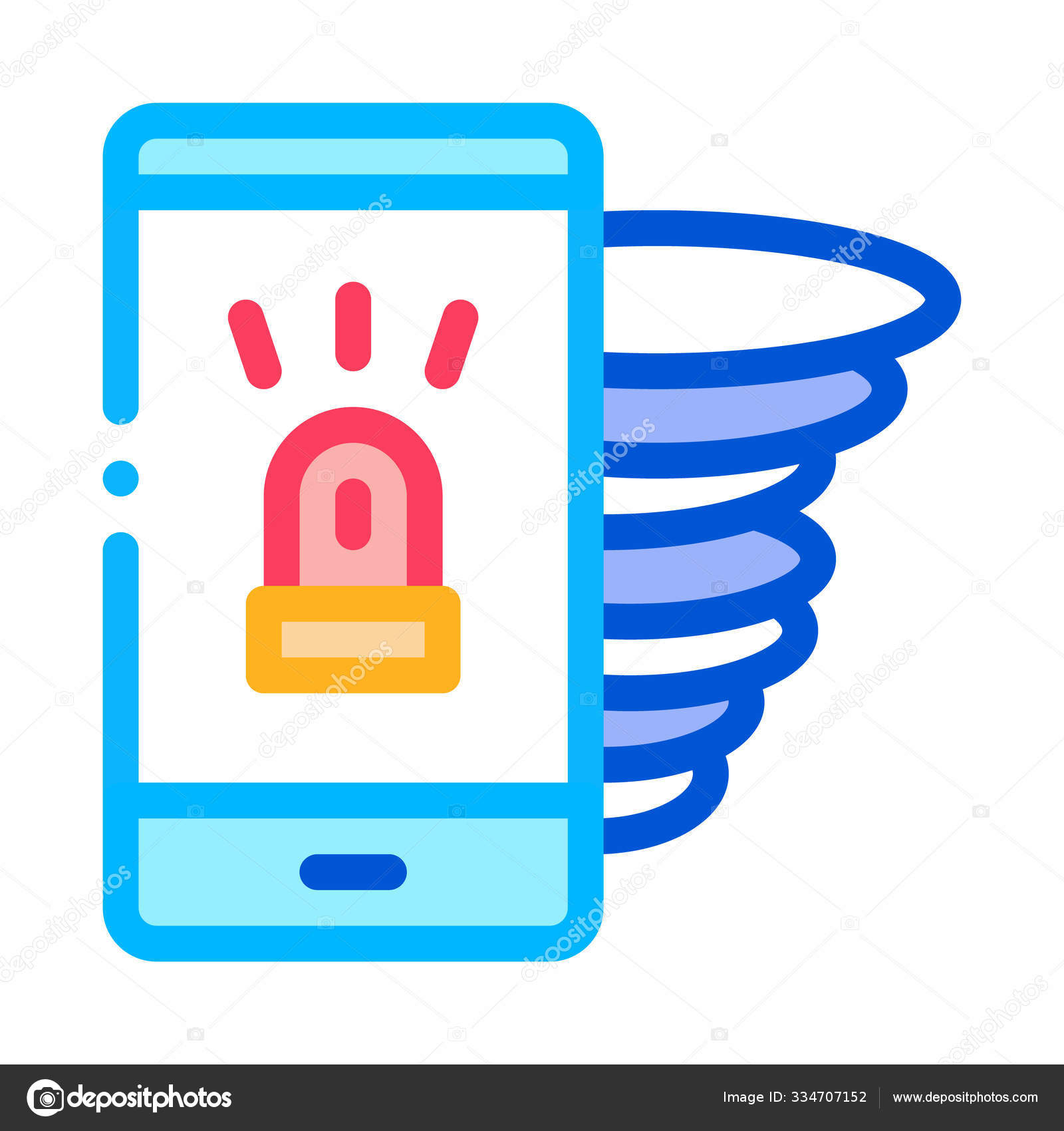 Alarm Smartphone Icon Vector Outline Illustration Stock Vector by ...